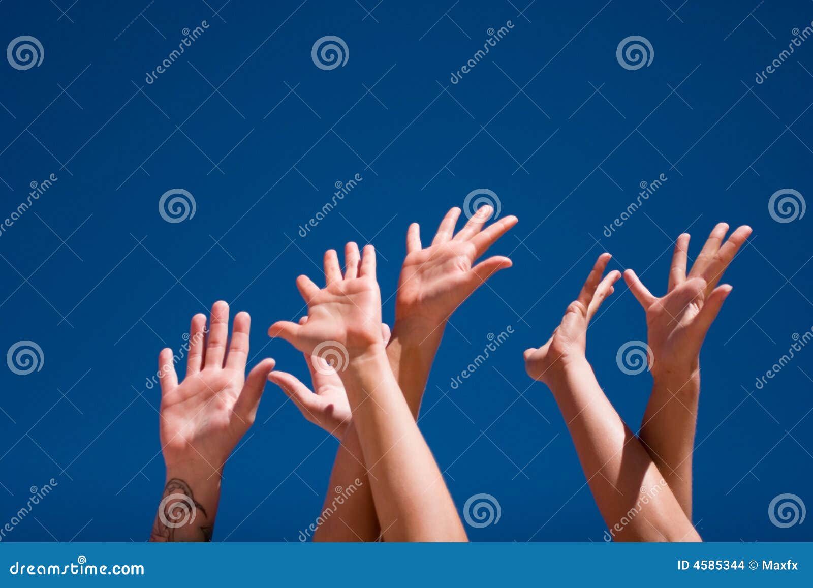 Hands up in the air stock photo. Image of person, raised - 4585344