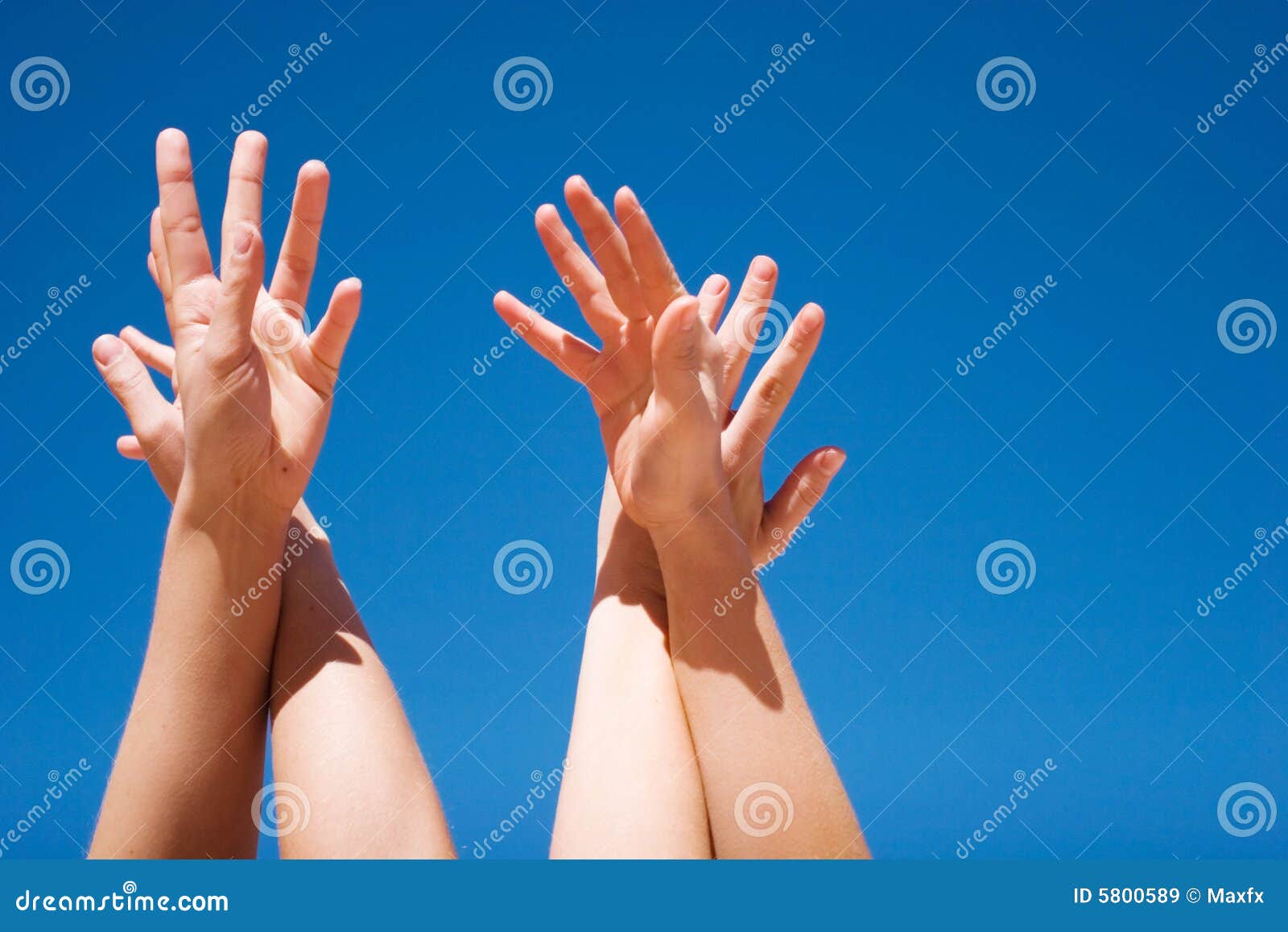 Hands up in the air stock image. Image of hands, girls - 5800589