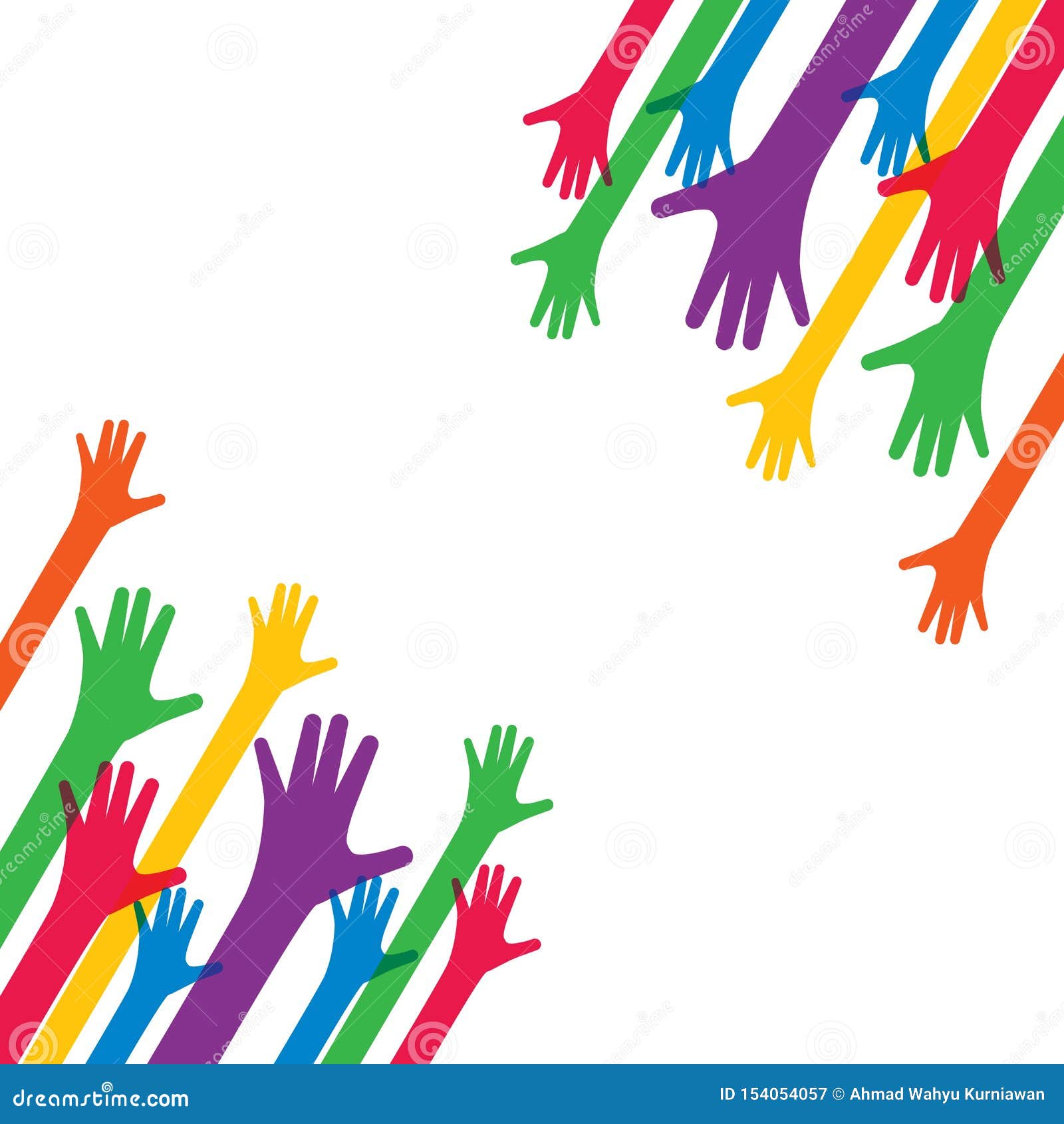 Hands Up Background Ilustration Stock Vector - Illustration of seamless ...