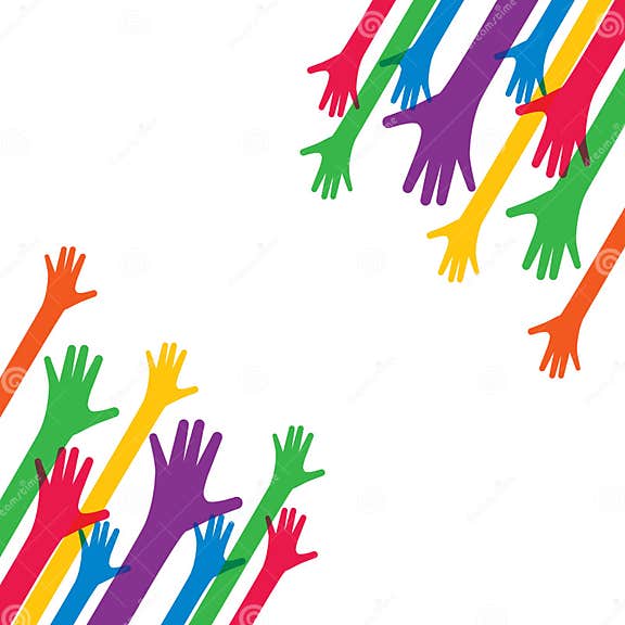 Hands Up Background Ilustration Stock Vector - Illustration of seamless ...