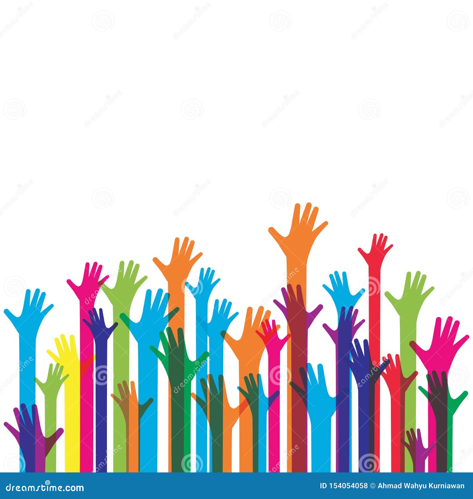 Hands Up Background Ilustration Stock Vector - Illustration of people ...