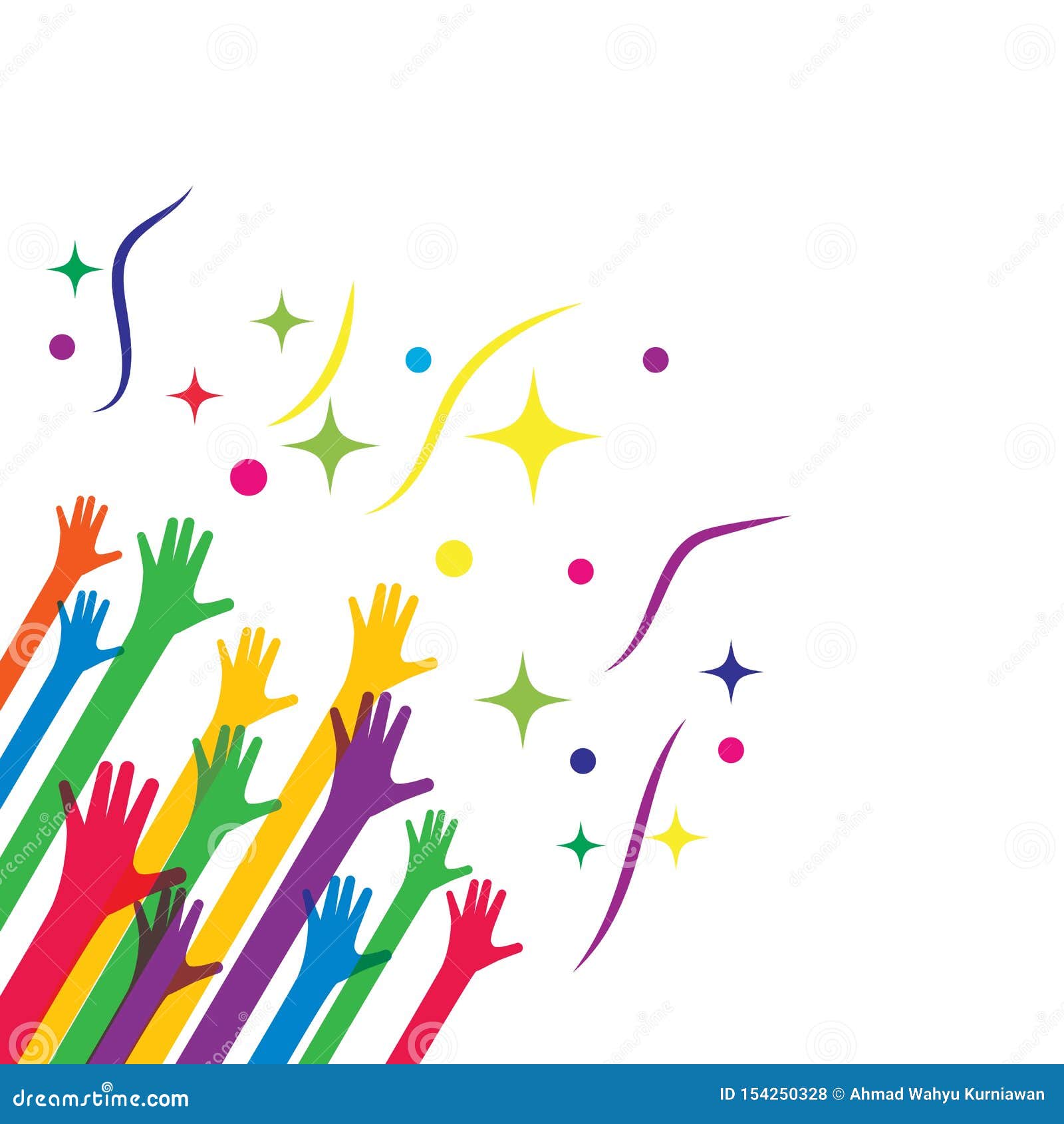 Hands Up Background Ilustration Stock Vector - Illustration of group ...