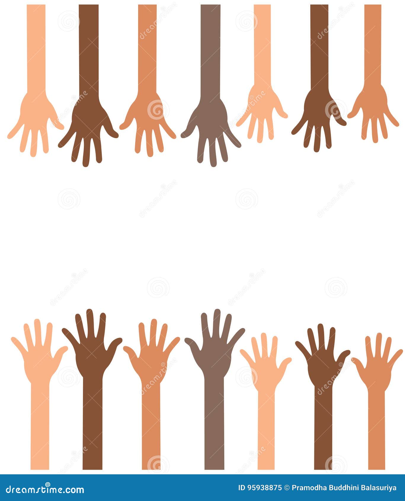 Hands up background stock vector. Illustration of human - 95938875
