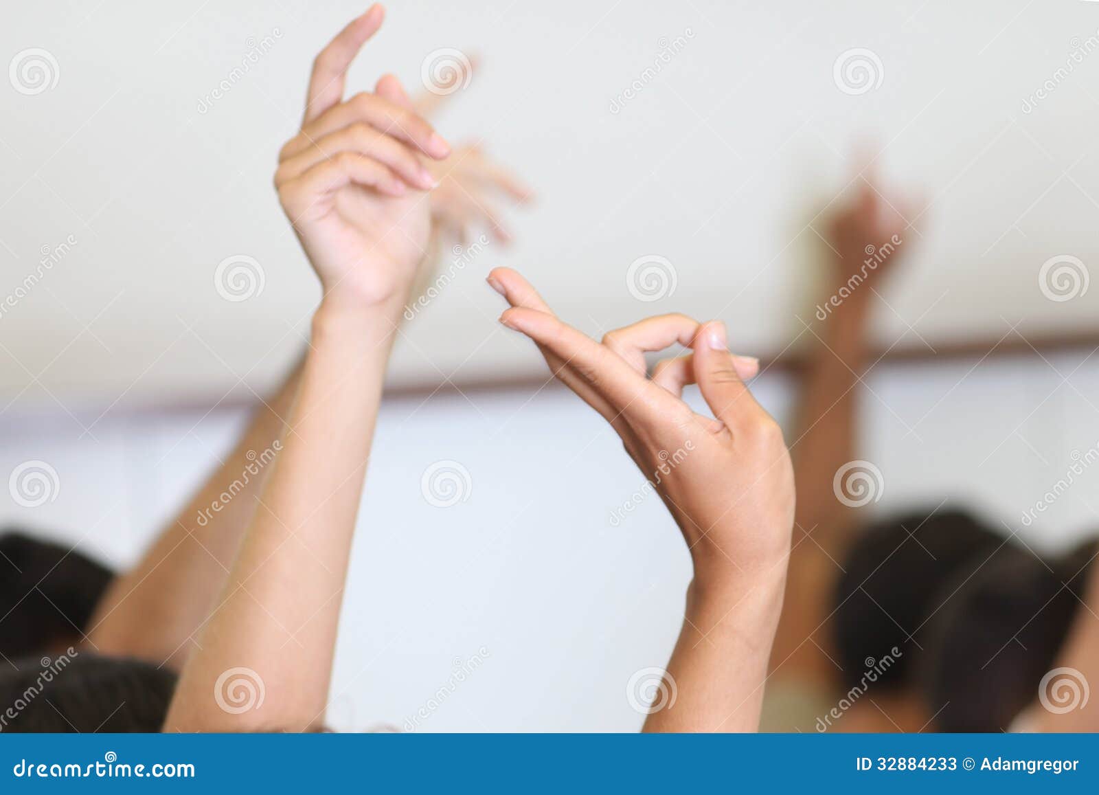 Hands up in class room stock image. Image of knowledge - 32884233
