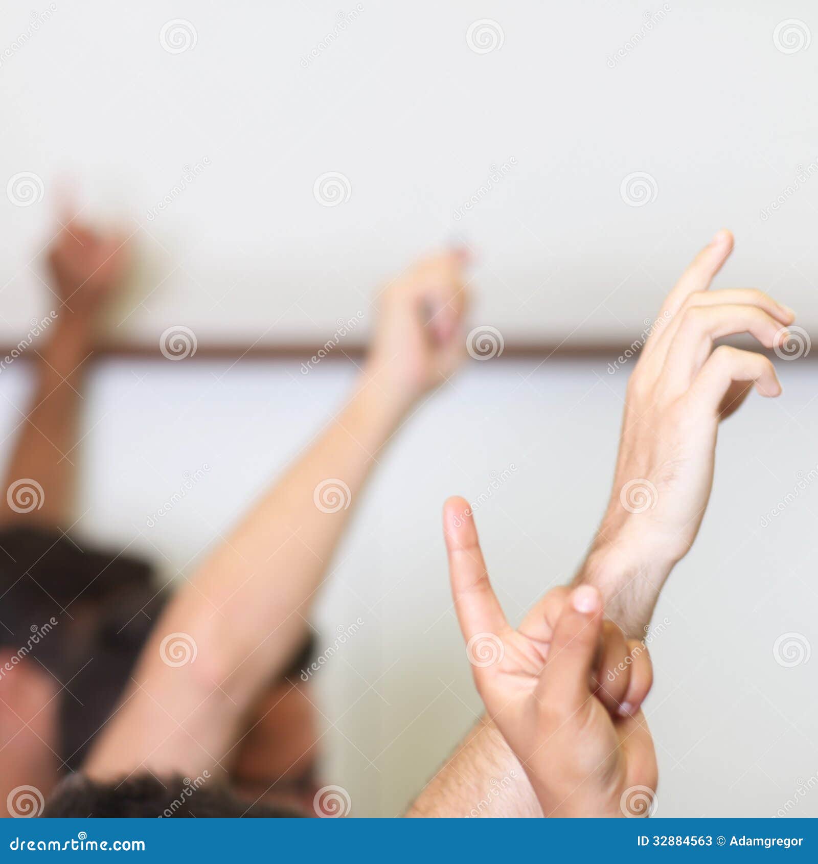 Hands up in class room stock image. Image of group, elementary - 32884563