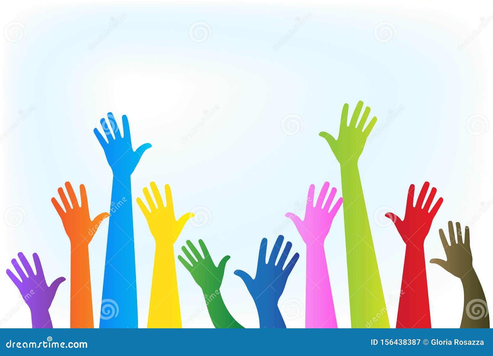Hands Up Colorful Logo Vector Image Template | CartoonDealer.com #156438387