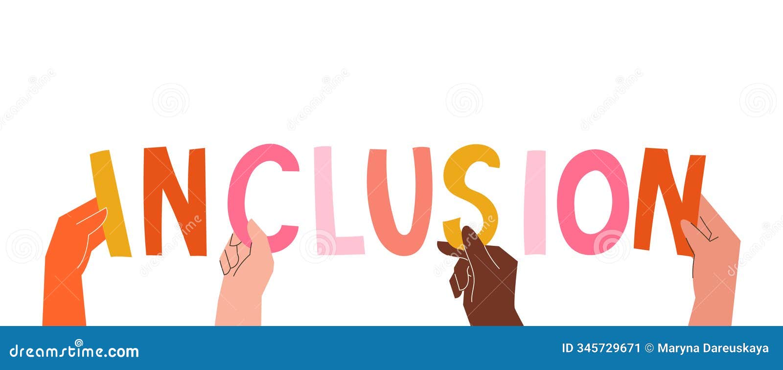 Hands Up. the Concept of Inclusion and Diversity Stock Illustration ...