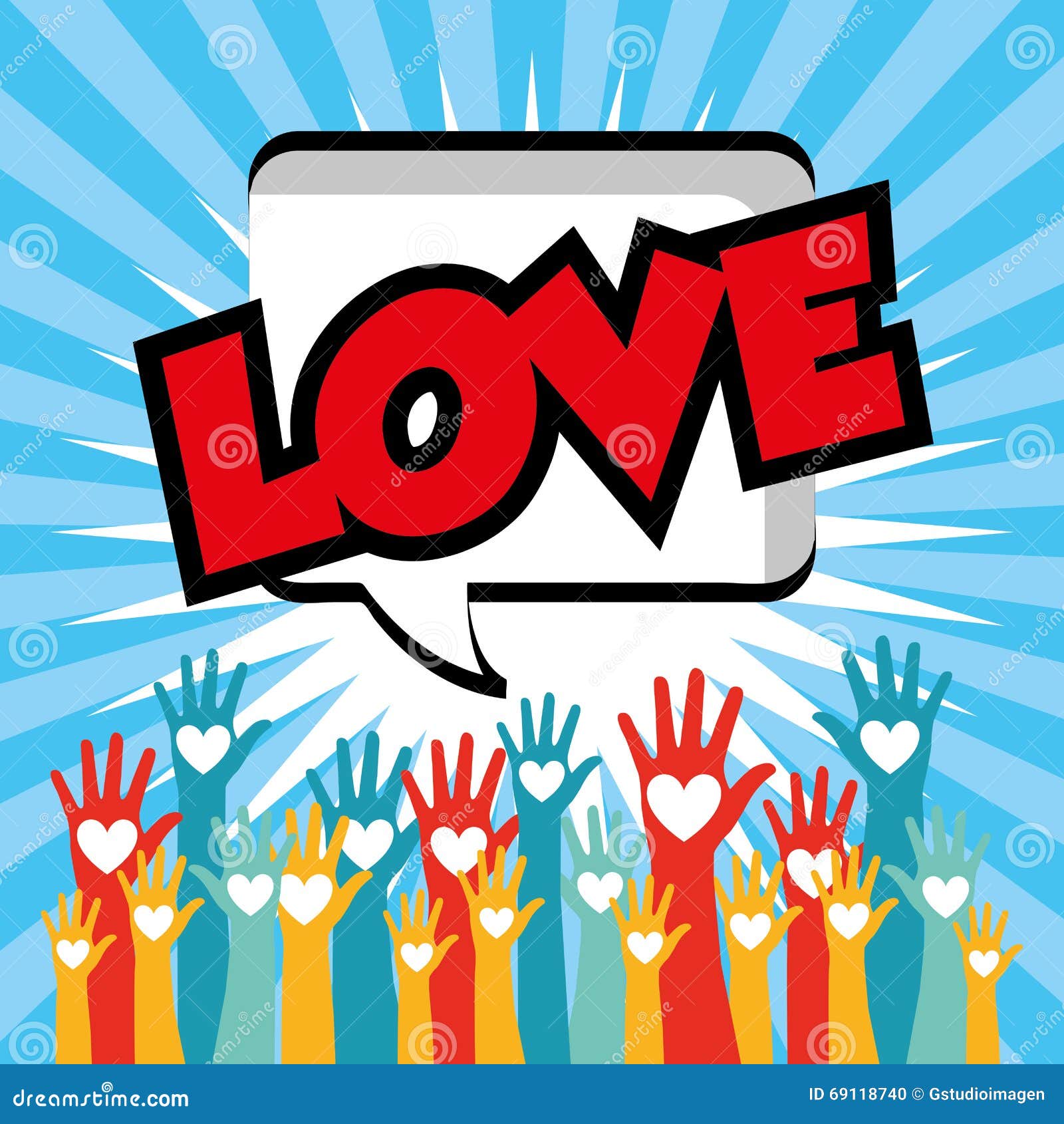 Hands up design stock illustration. Illustration of emotion - 69118740