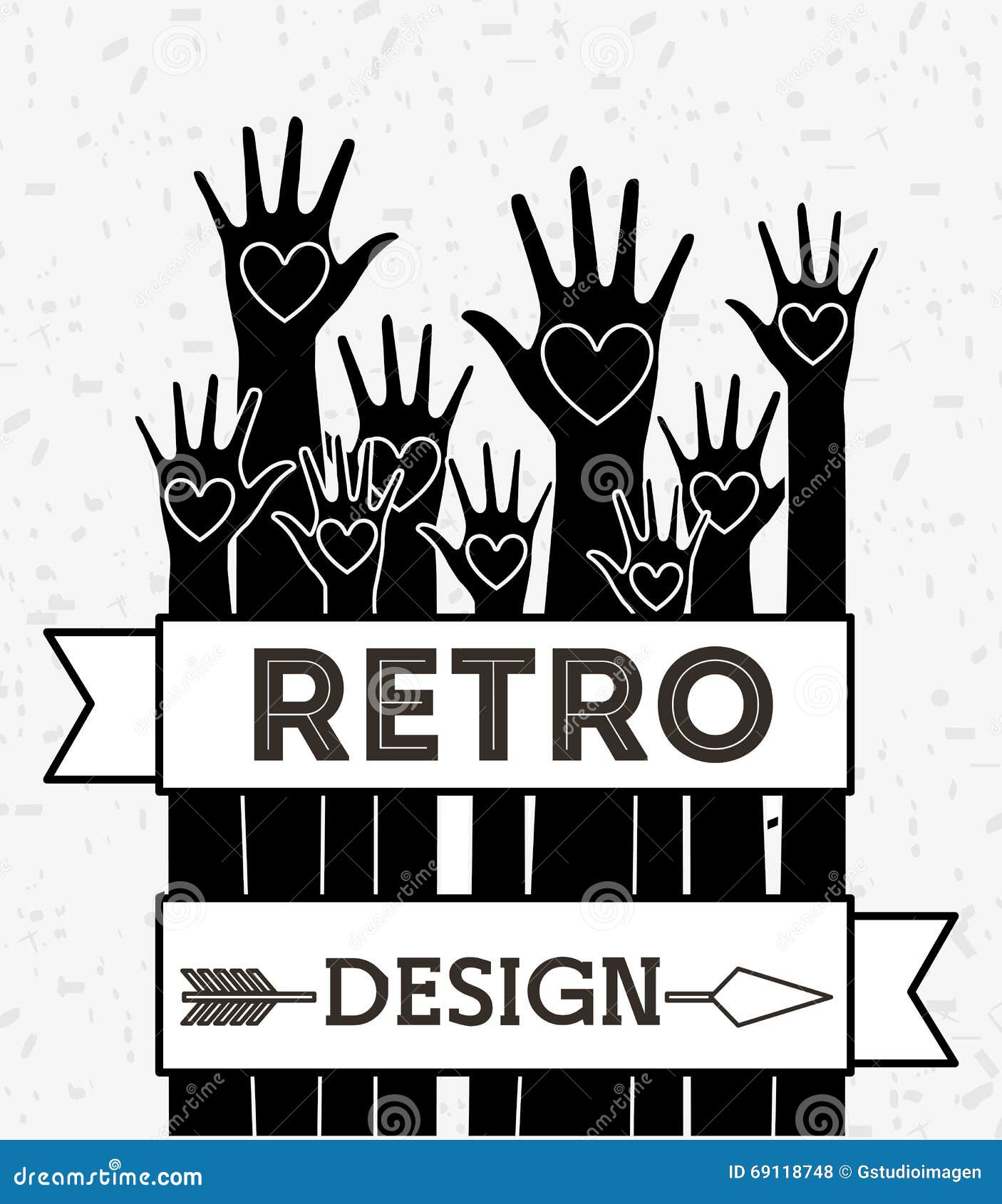 Hands up design stock illustration. Illustration of emotion - 69118748