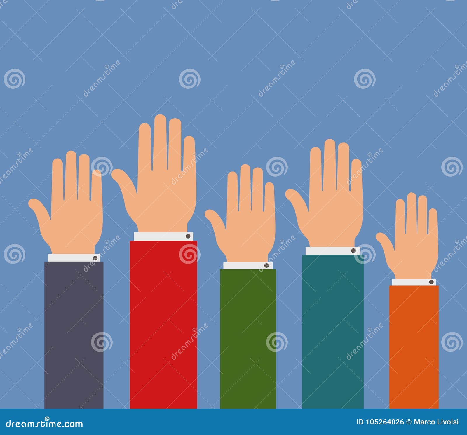 Hands up high stock vector. Illustration of idea, high - 105264026