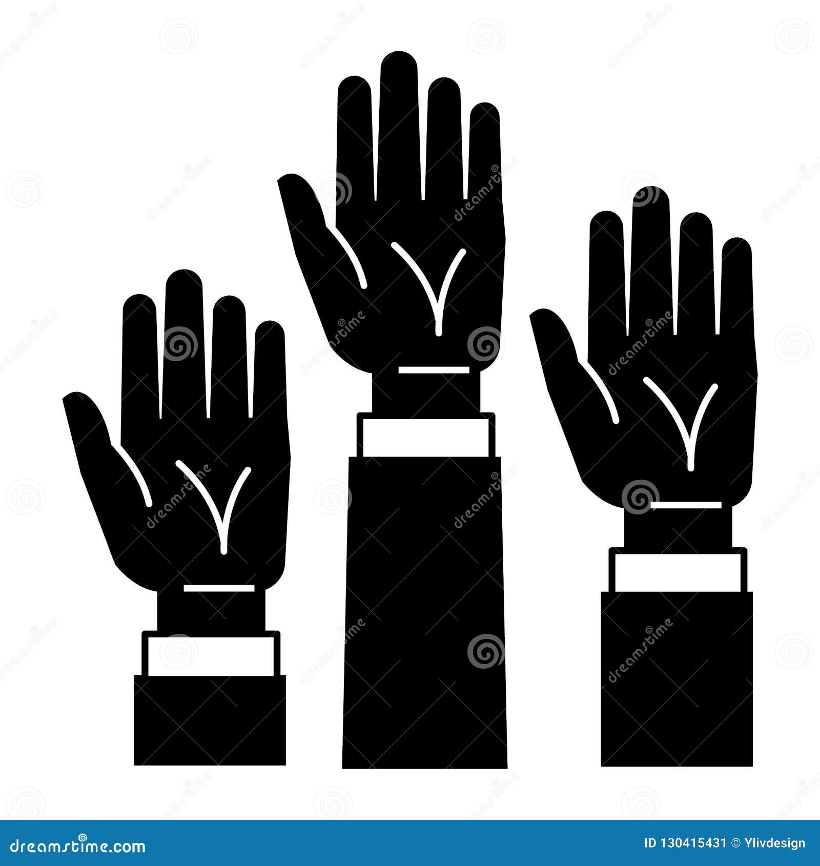 Hands Up Icon, Simple Style Stock Vector - Illustration of isolated ...