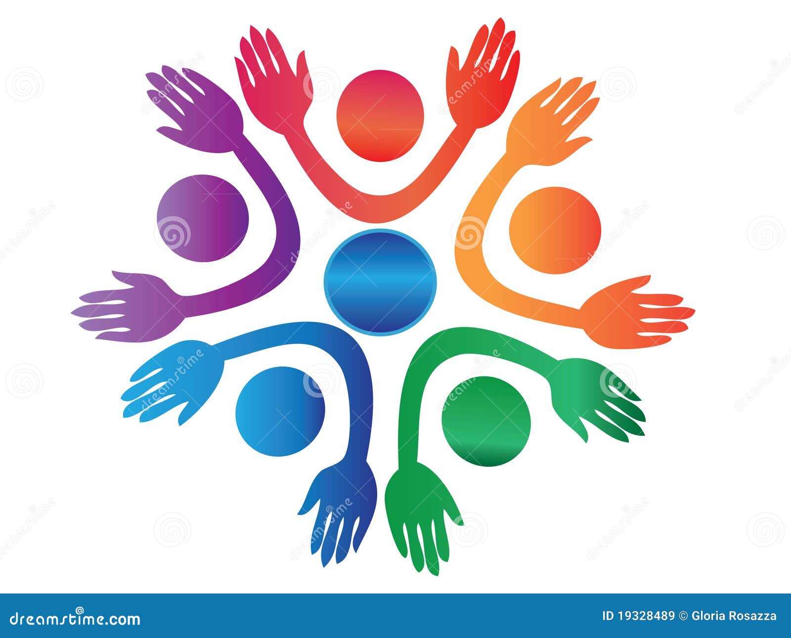 Hands up logo vector stock vector. Illustration of communications ...