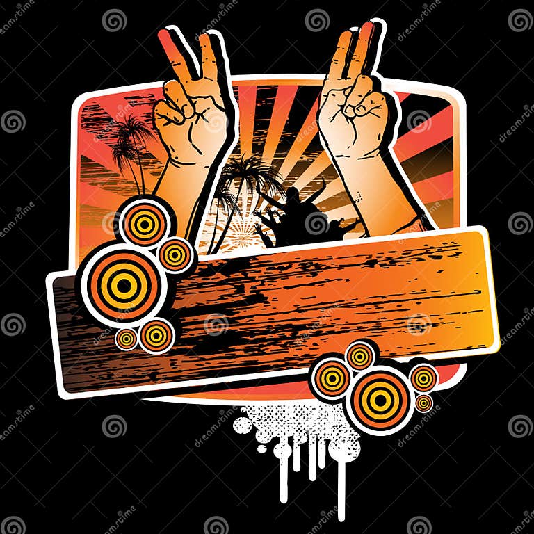 Hands up for the party stock vector. Illustration of girl - 5072954