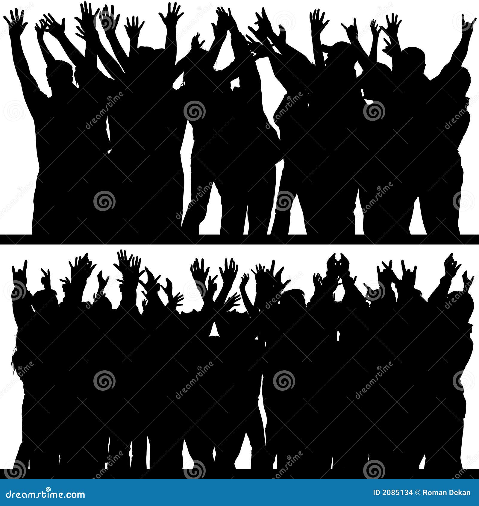 Hands Up Silhouettes 4 stock vector. Illustration of posture - 2085134