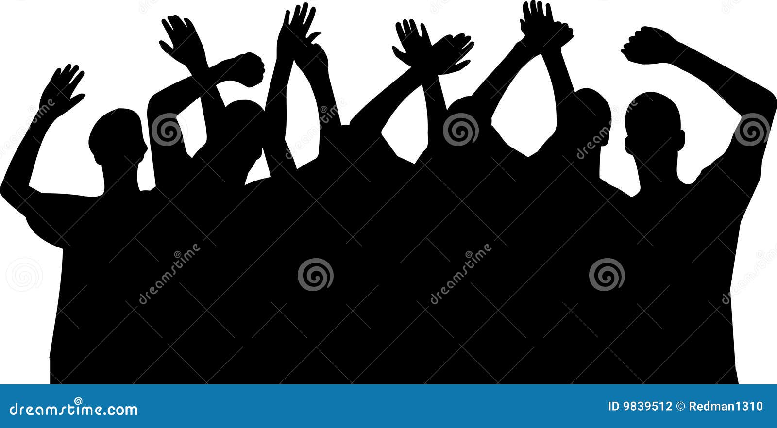 Hands Up Silhouettes,vector Stock Vector - Illustration of teen ...