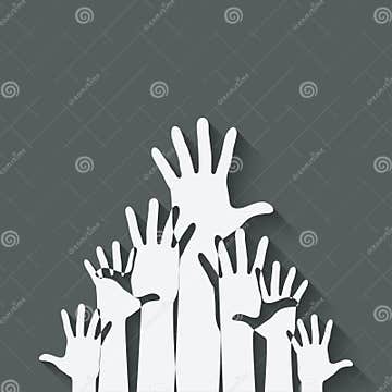 Hands up symbol stock vector. Illustration of silhouette - 48618376