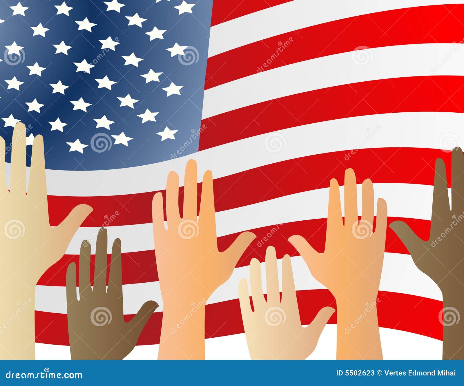Hands up for the USA stock illustration. Illustration of back - 5502623