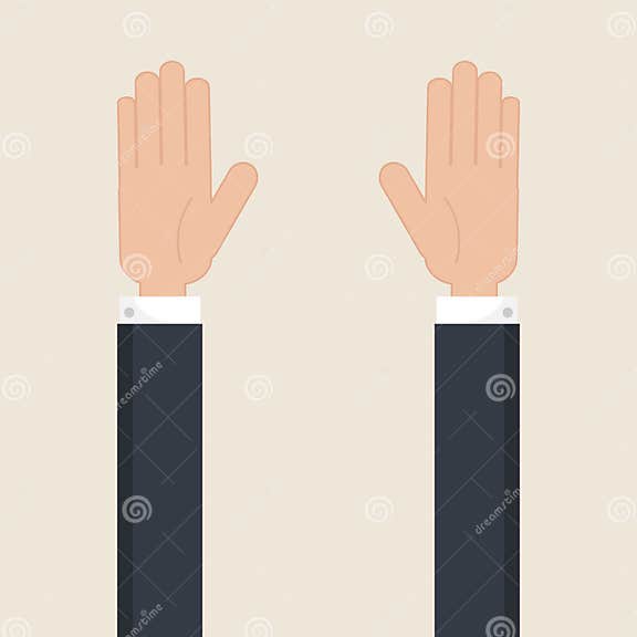 Hands up vector. stock vector. Illustration of assistance - 69682670