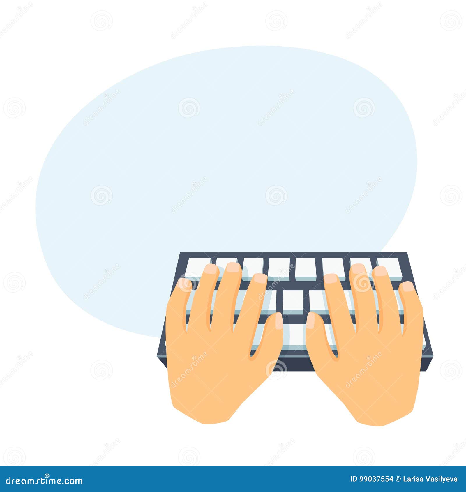 Hands Use Computer Keyboard Stock Vector - Illustration of laptop ...