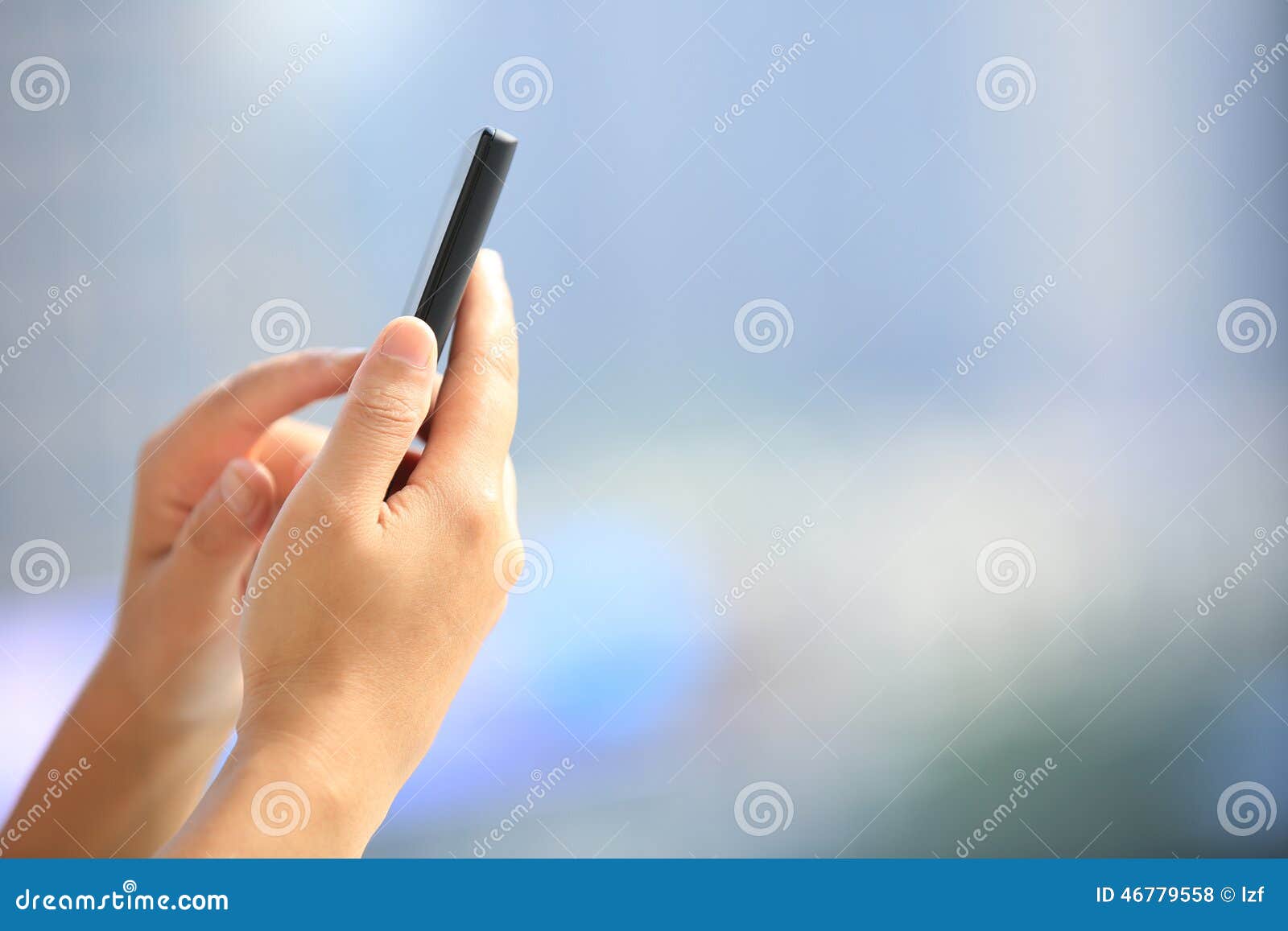 Hands Use Smart Phone in Modern City Stock Photo - Image of ...
