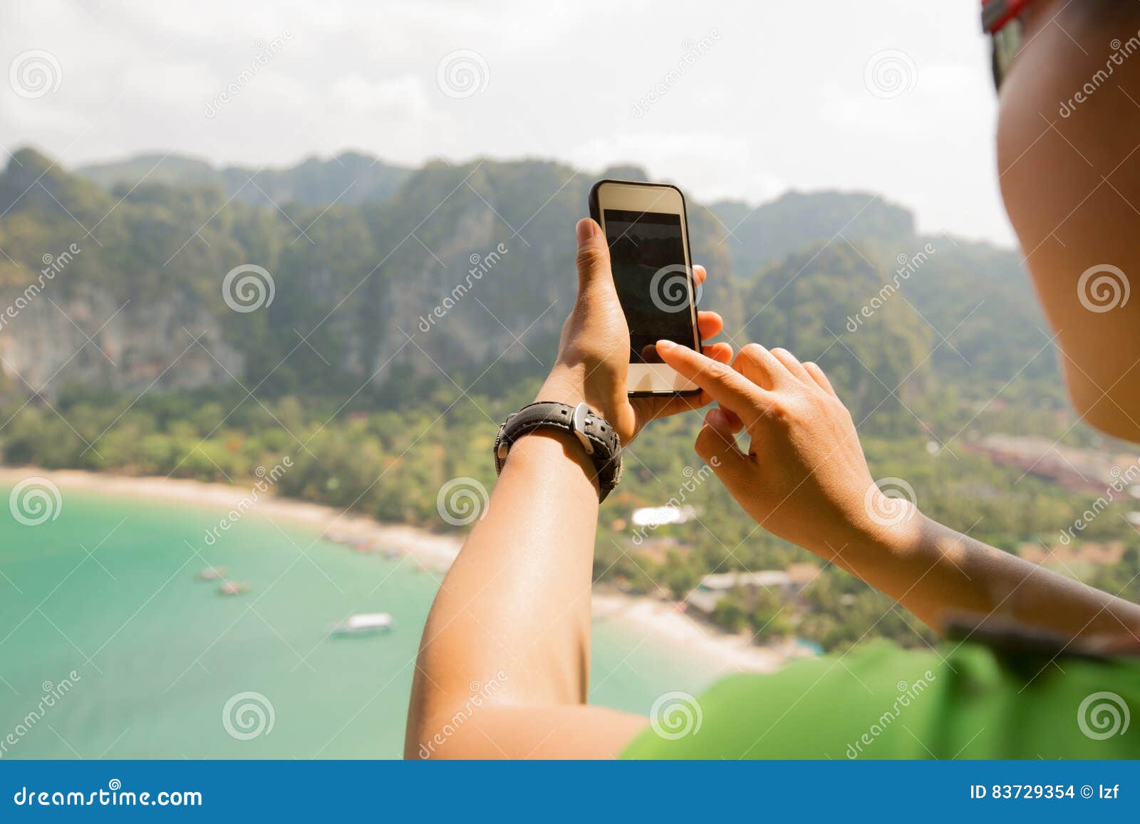 Hands Use Smartphone Outdoor Stock Photo - Image of outdoor, peak: 83729354