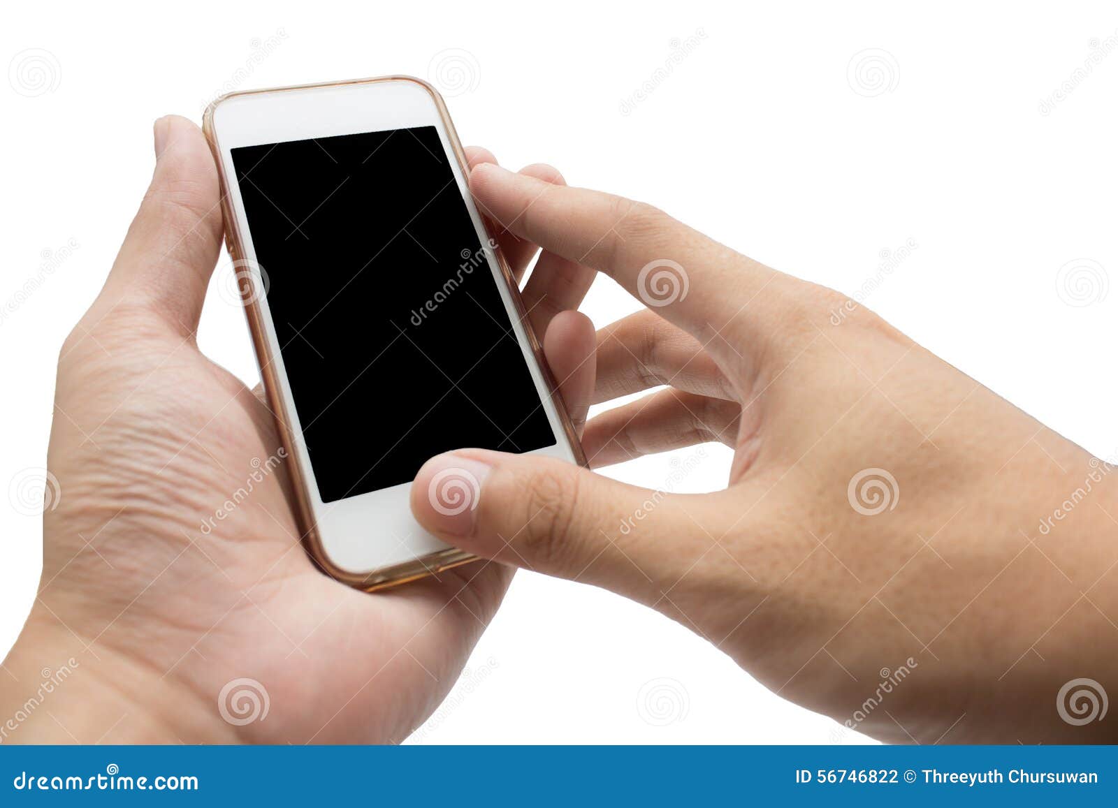 Hands Using Cell Phone Holding Smart Phone in Isolated Backgroun Stock ...