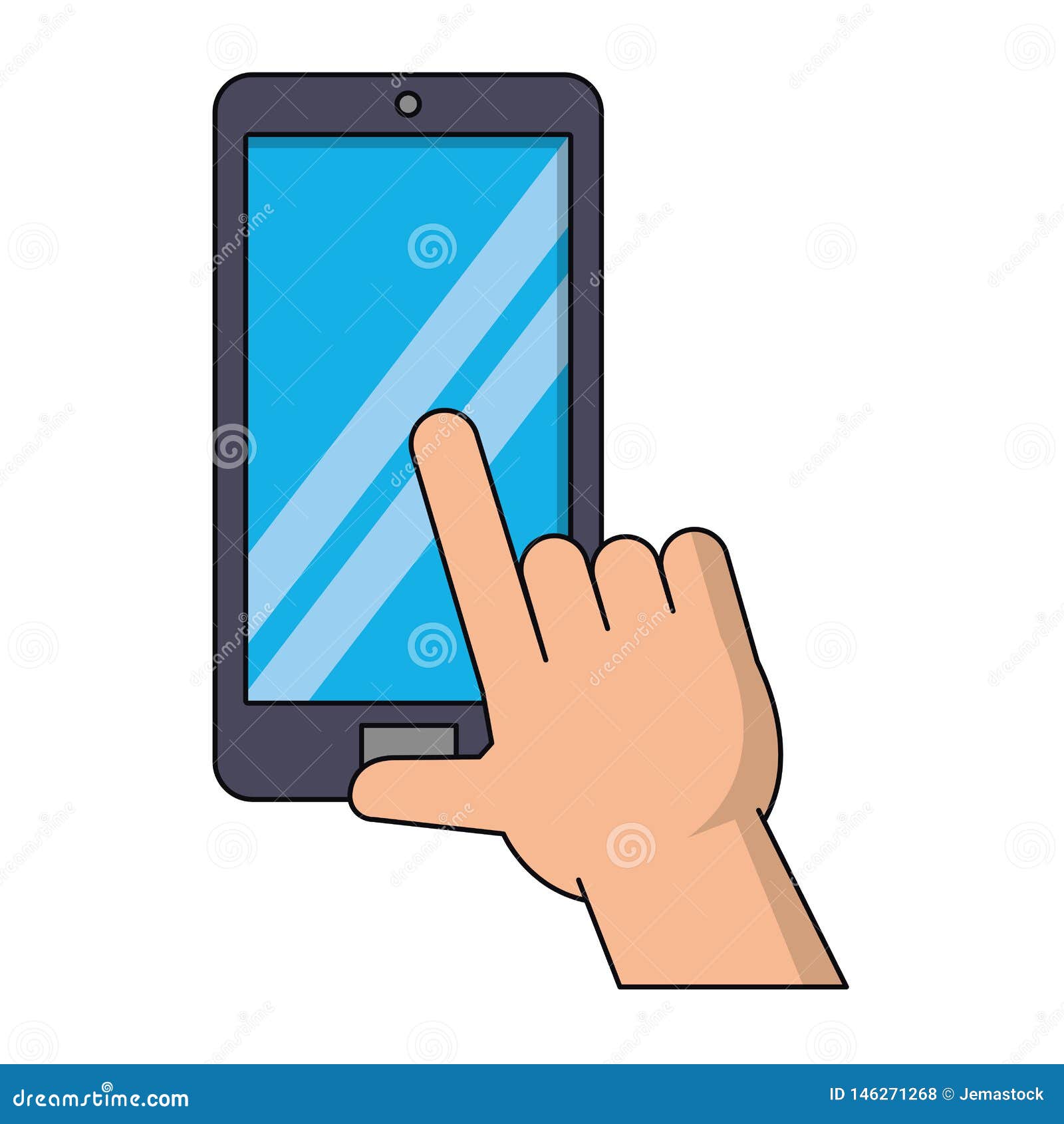 Hands using cellphone stock vector. Illustration of internet - 146271268