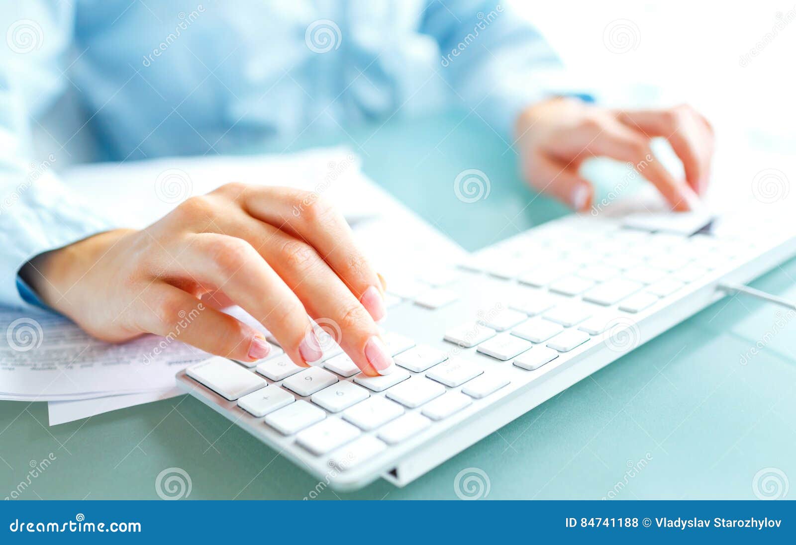 Hands Using Computer and Credit Card Stock Photo - Image of online ...