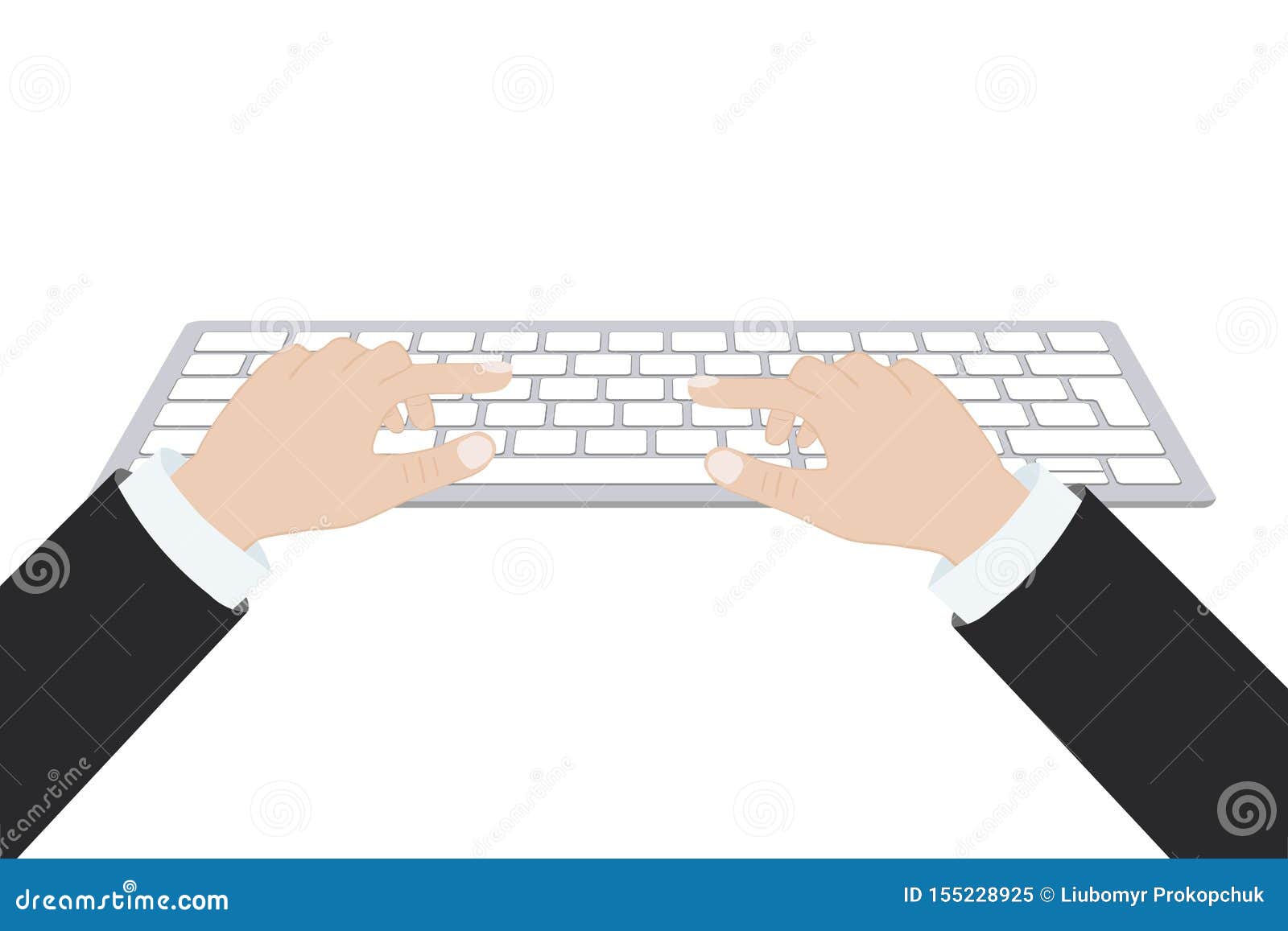 Hands Using Computer Keyboard Stock Illustration - Illustration of ...