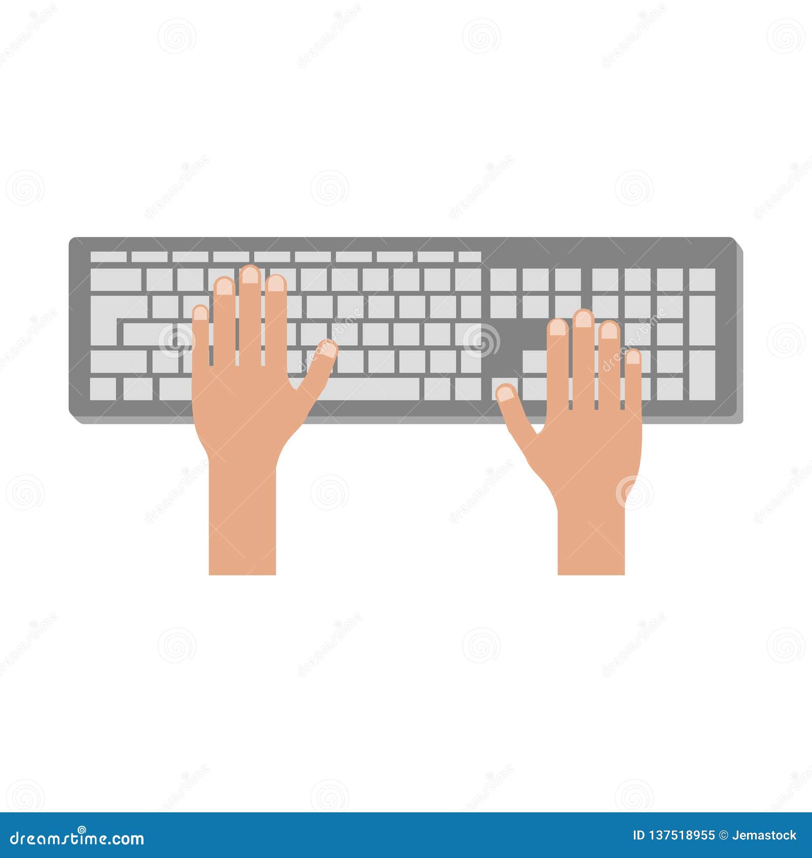 Hands Using Computer Keyboard Stock Vector - Illustration of digital ...