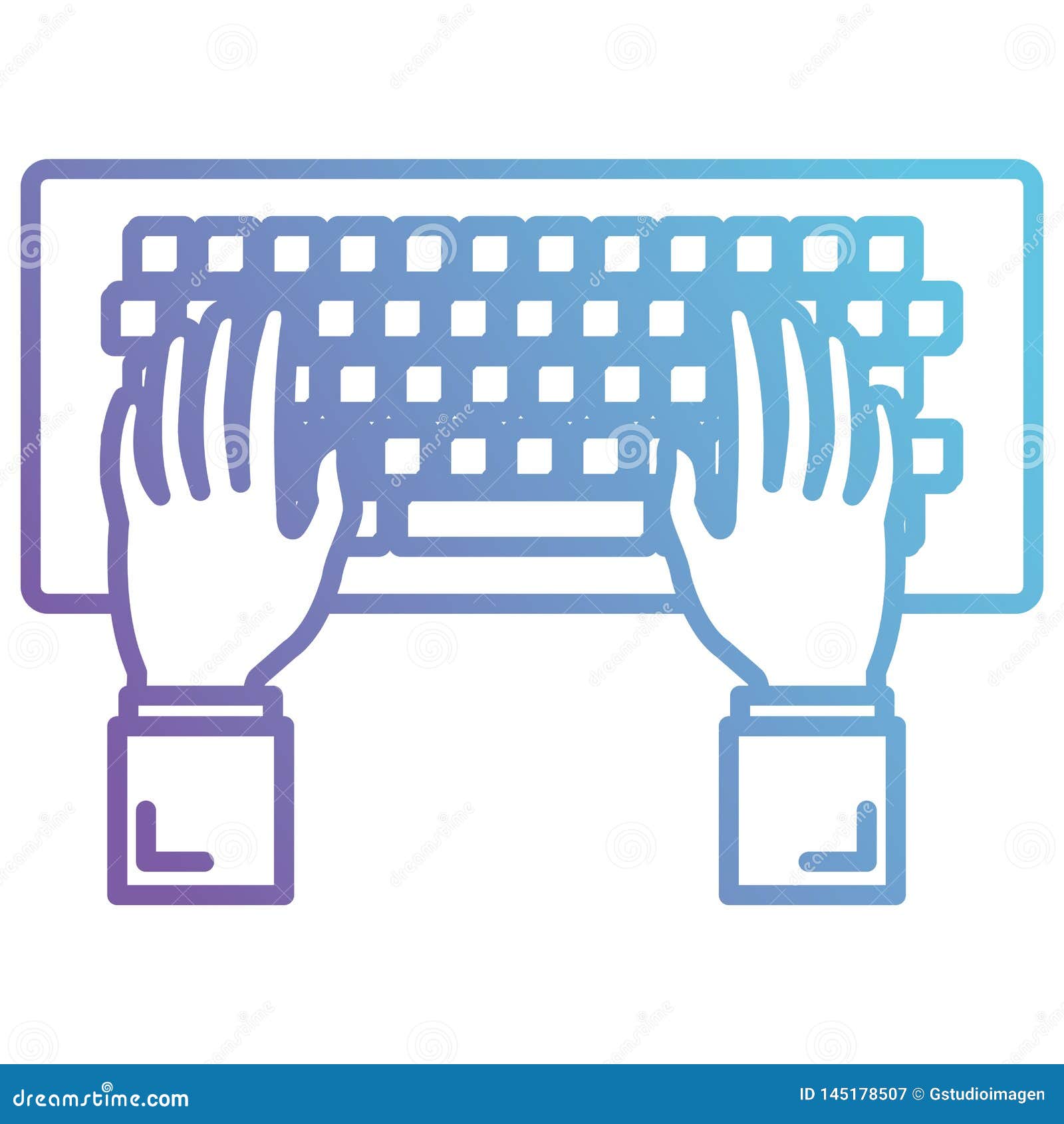 Hands Using Computer Keyboard Stock Vector - Illustration of background ...