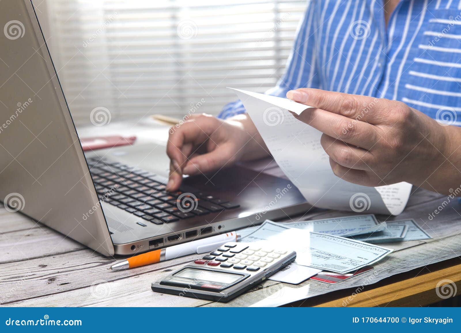 Hands using computer stock photo. Image of bank, online - 170644700