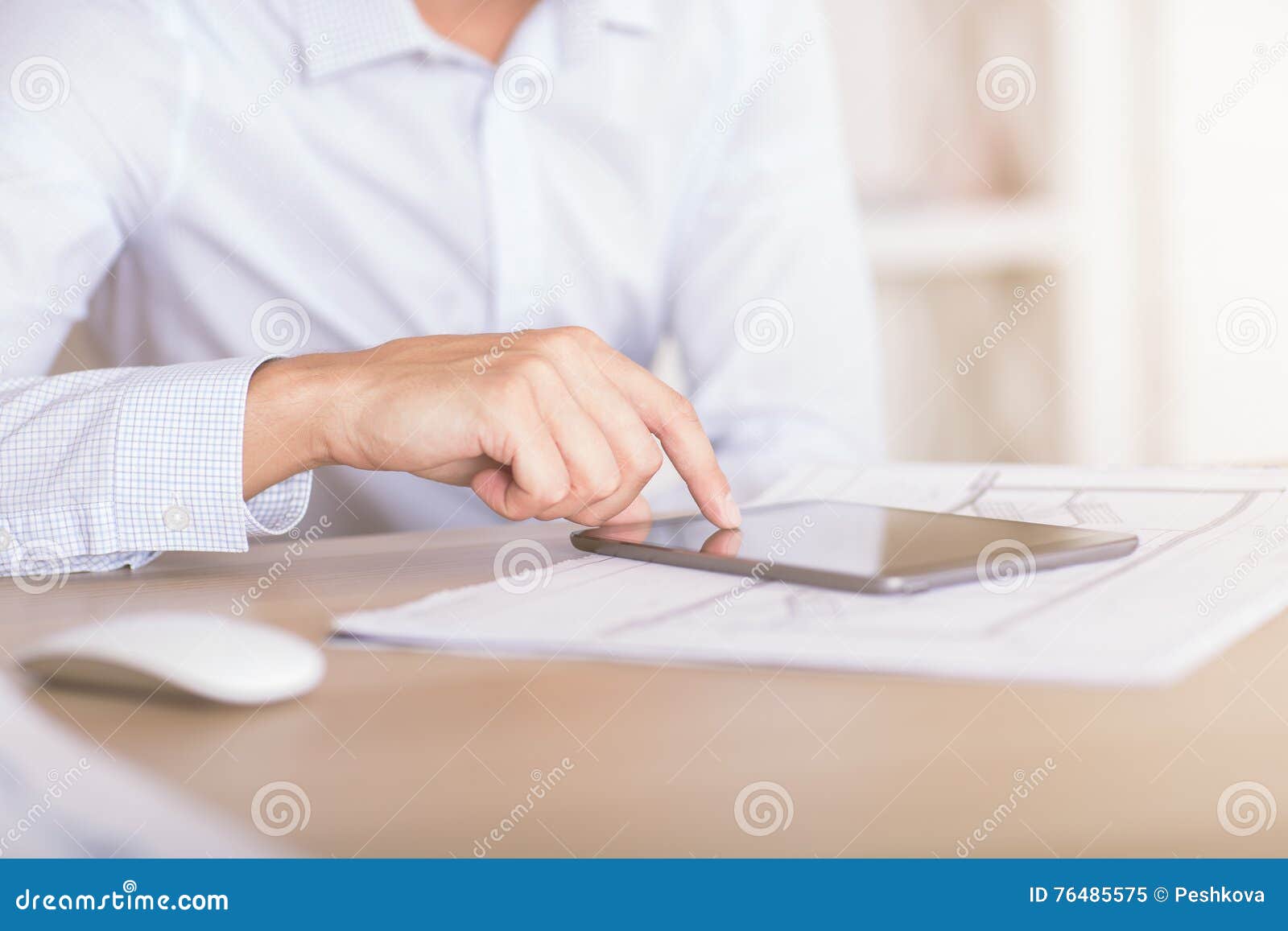 Hands using digital tablet stock image. Image of drawing - 76485575