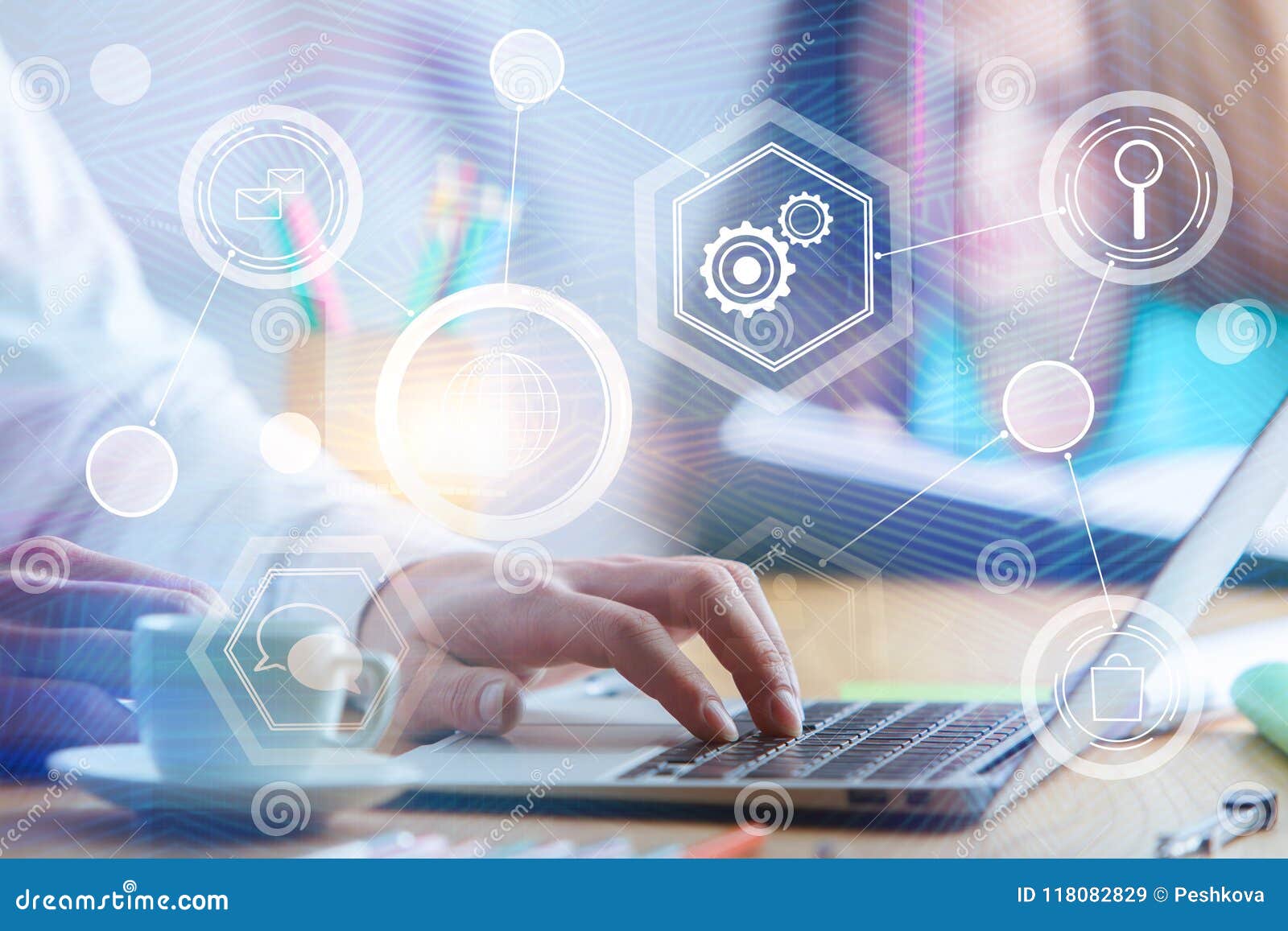 Future, Communication and Connection Concept Stock Image - Image of ...