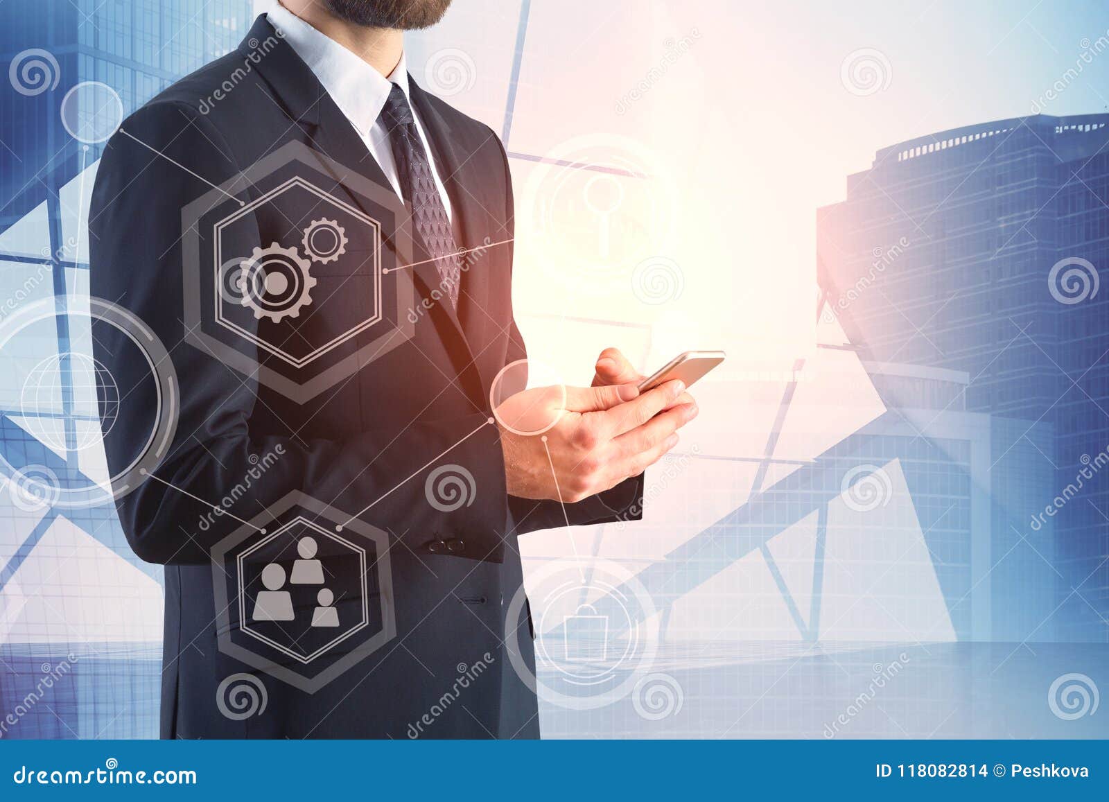 Future, Communication and Work Concept Stock Photo - Image of interface ...