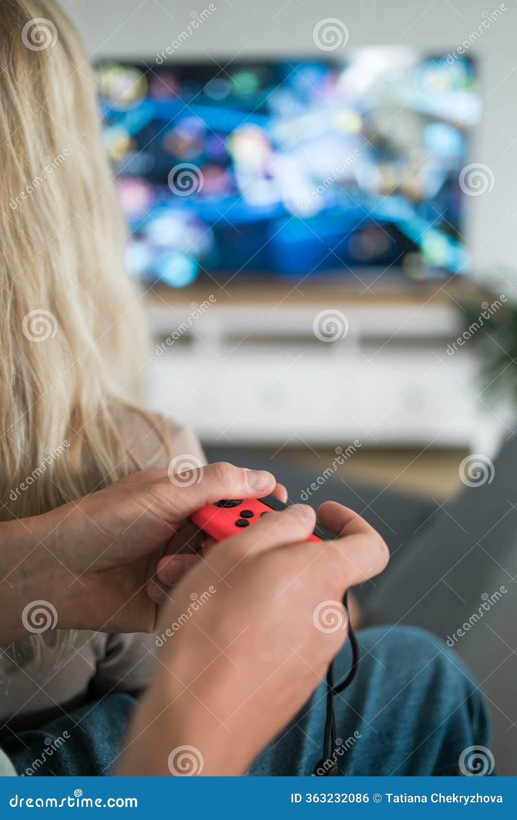 Hands Using Game Controller. Playing Video Games Stock Photo - Image of ...