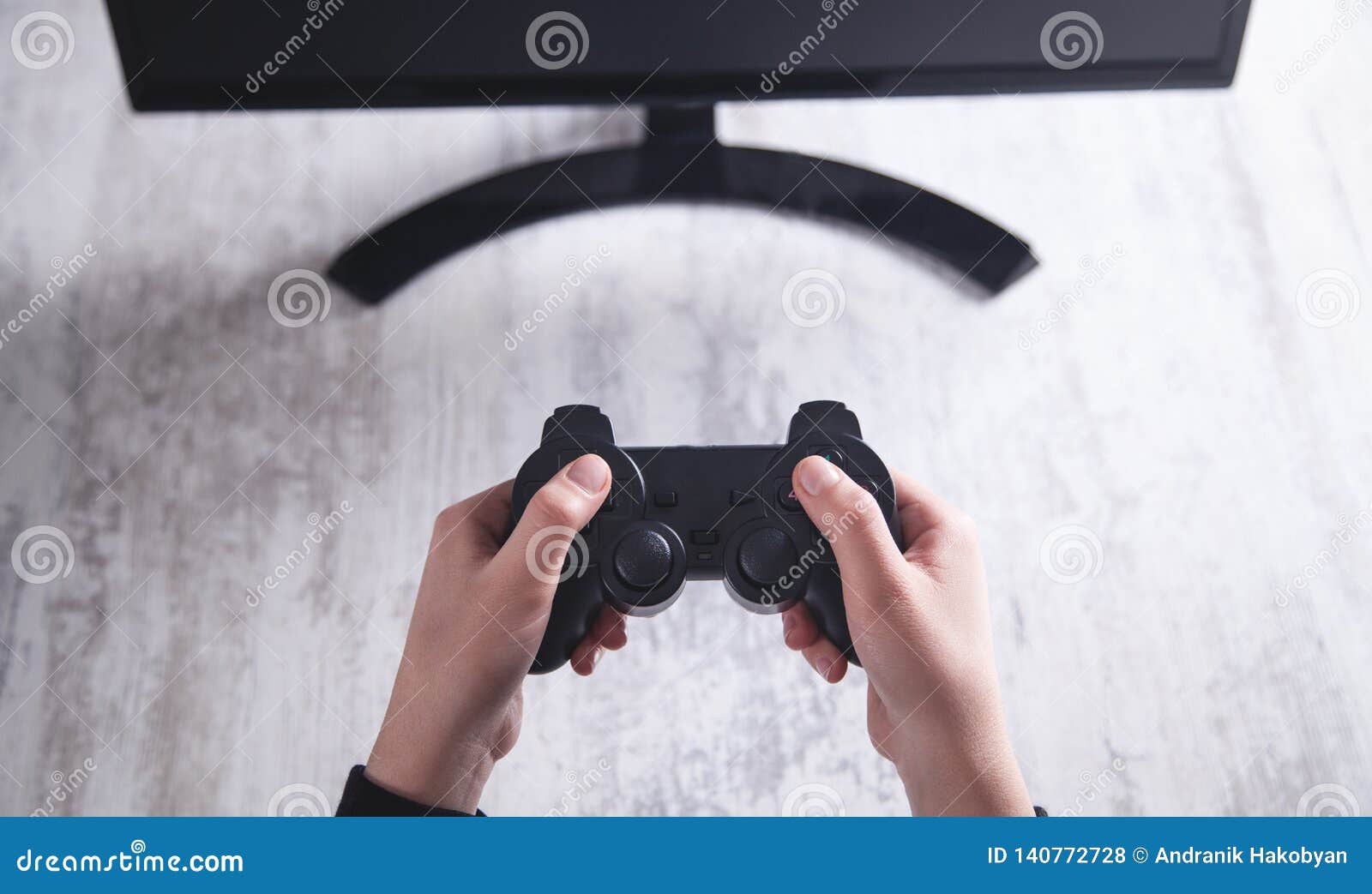 Hands Using Game Controller. Playing Video Games Stock Photo - Image of ...