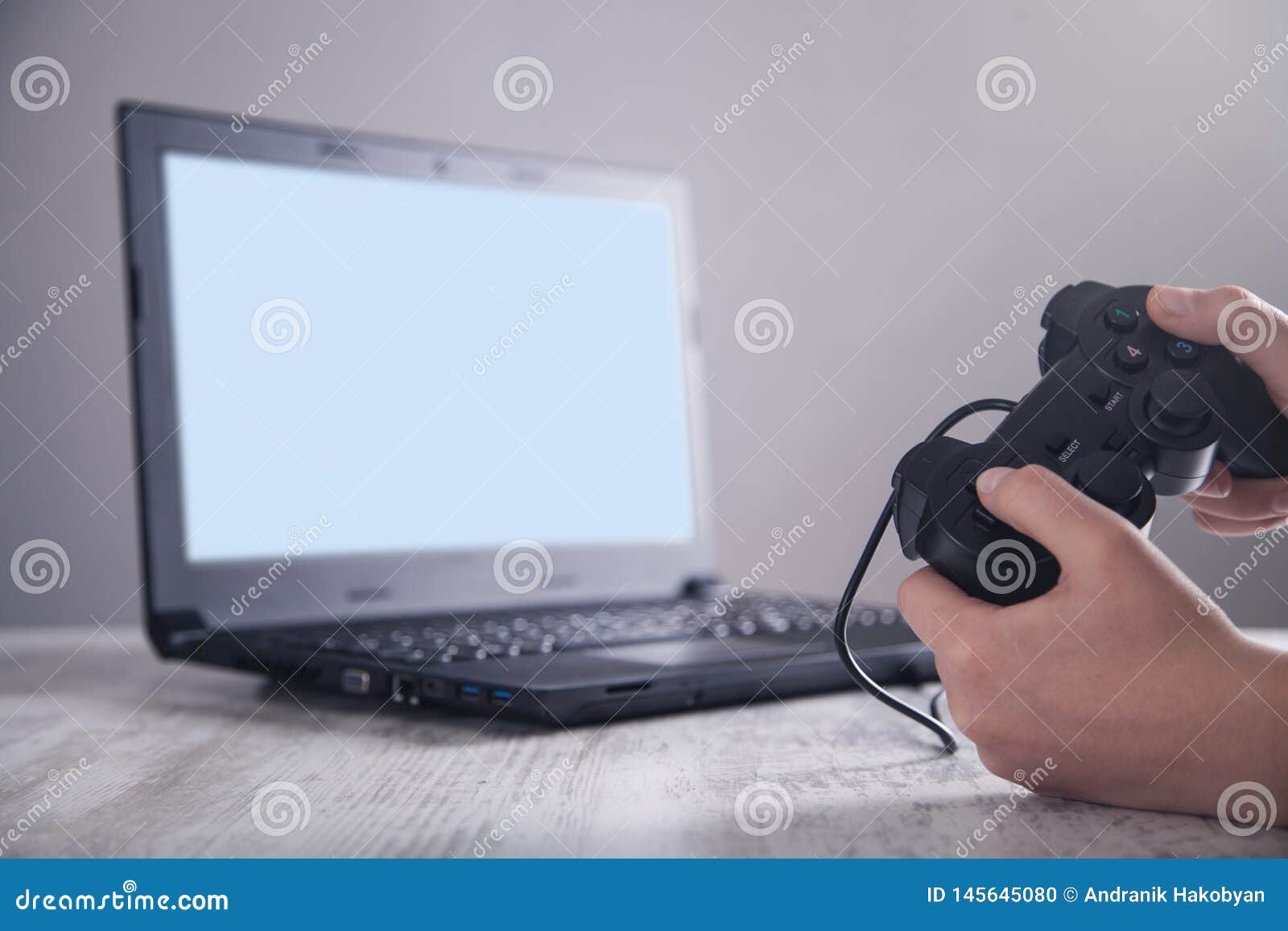Hands Using Game Controller. Playing Video Games Stock Photo - Image of ...