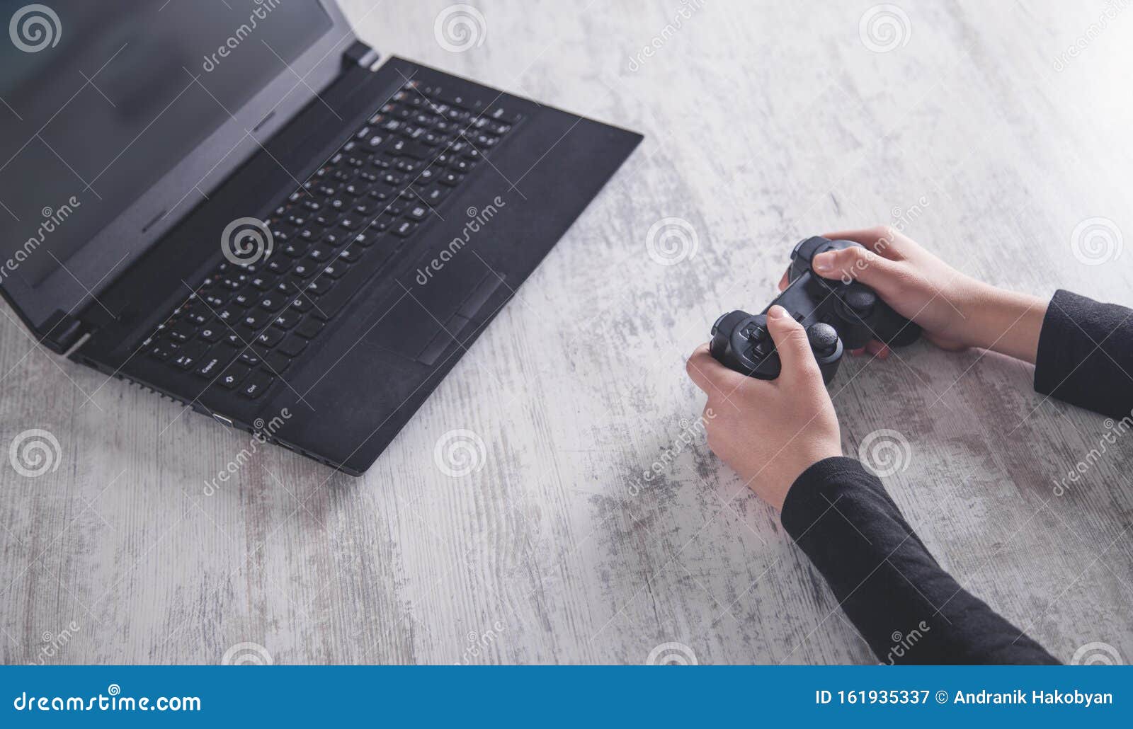 Hands Using Game Controller. Playing Video Games Stock Image - Image of ...