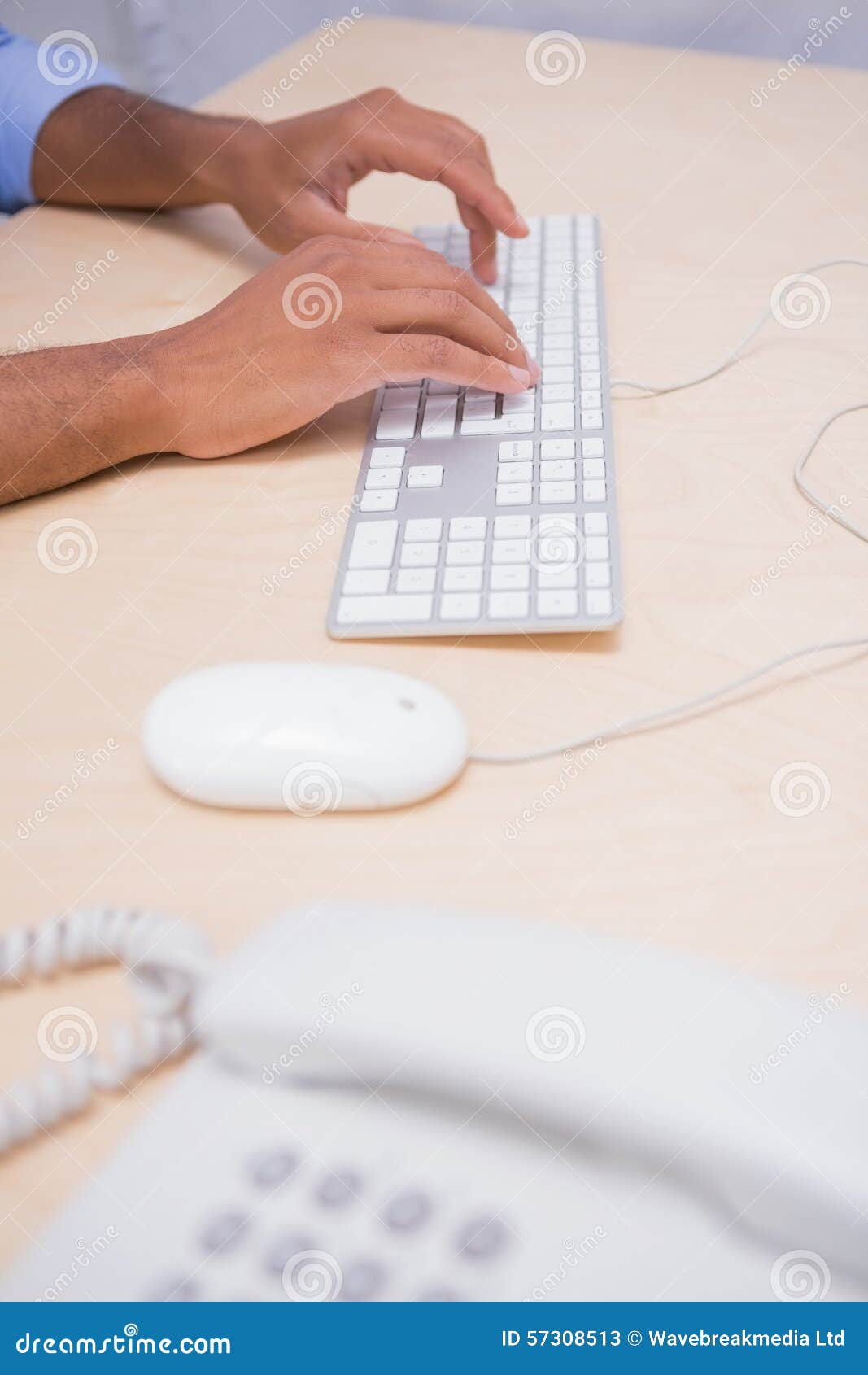 Hands Using Keyboard at Desk Stock Image - Image of workplace, indoors ...