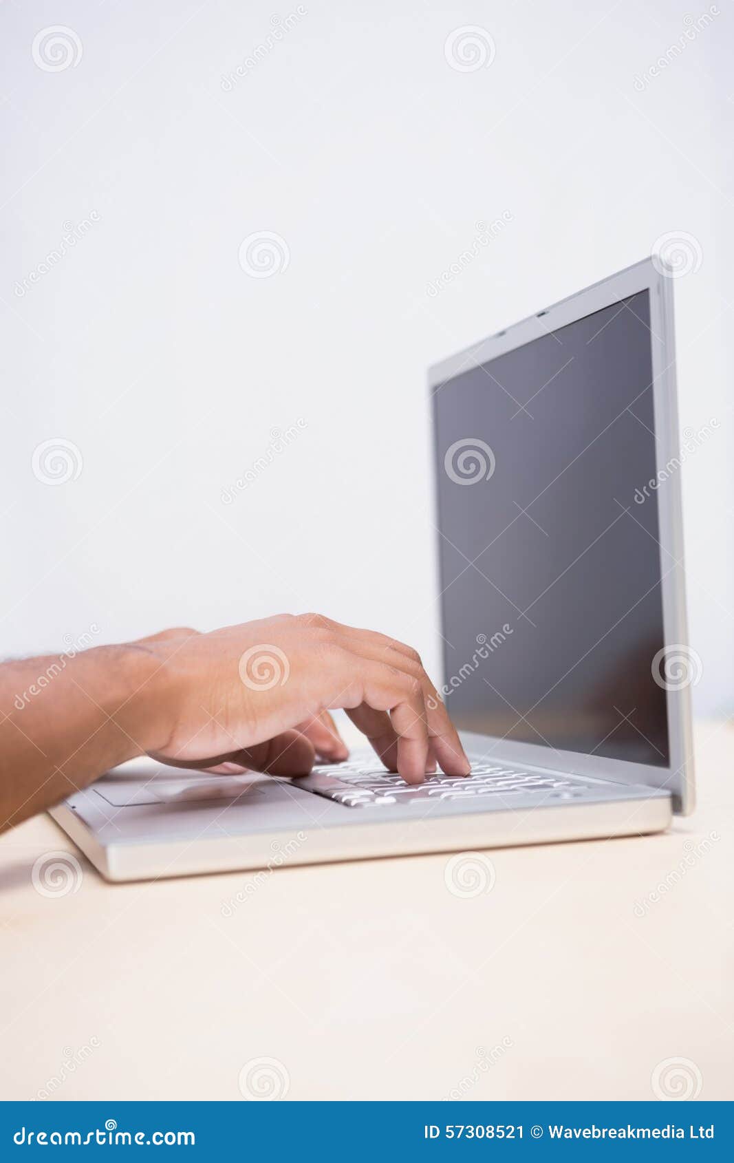Hands using laptop at desk stock image. Image of closeup - 57308521