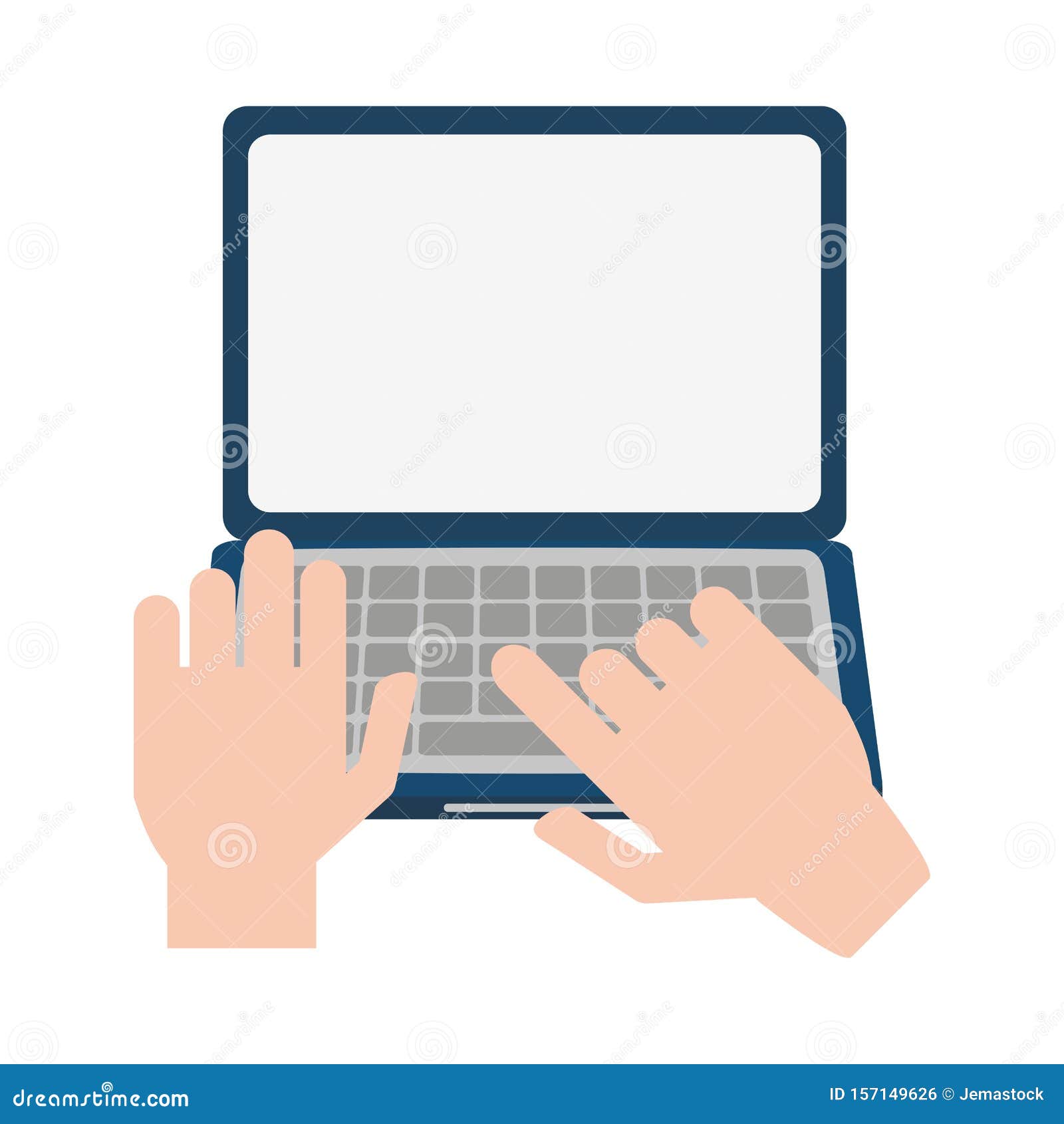 Hands using laptop stock vector. Illustration of laptop - 157149626