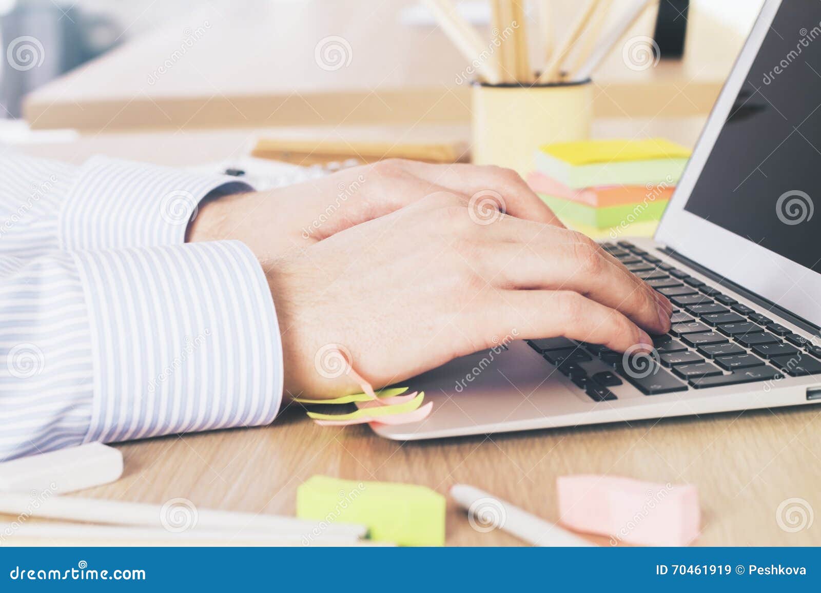 Hands using laptop side stock image. Image of indoor - 70461919