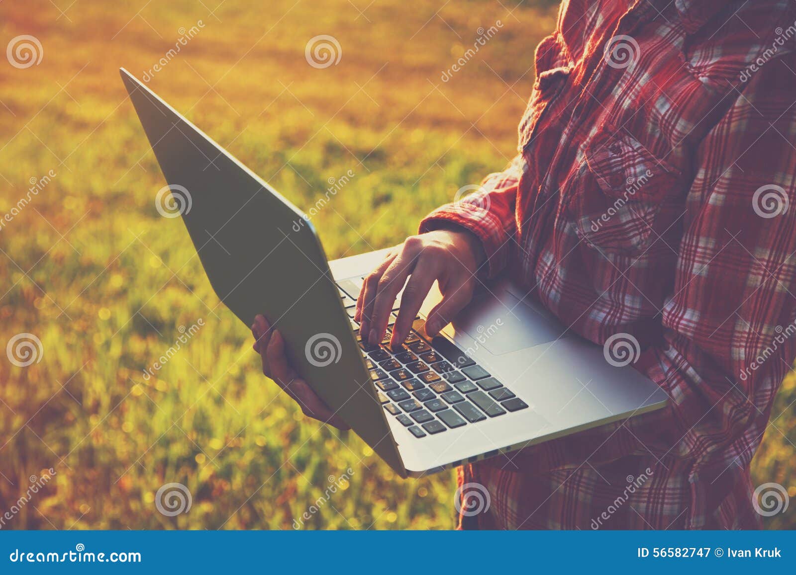 Hands using laptop typing stock image. Image of business - 56582747