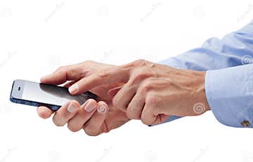 Hands Using Mobile Cell Phone Stock Image - Image of device, finger ...