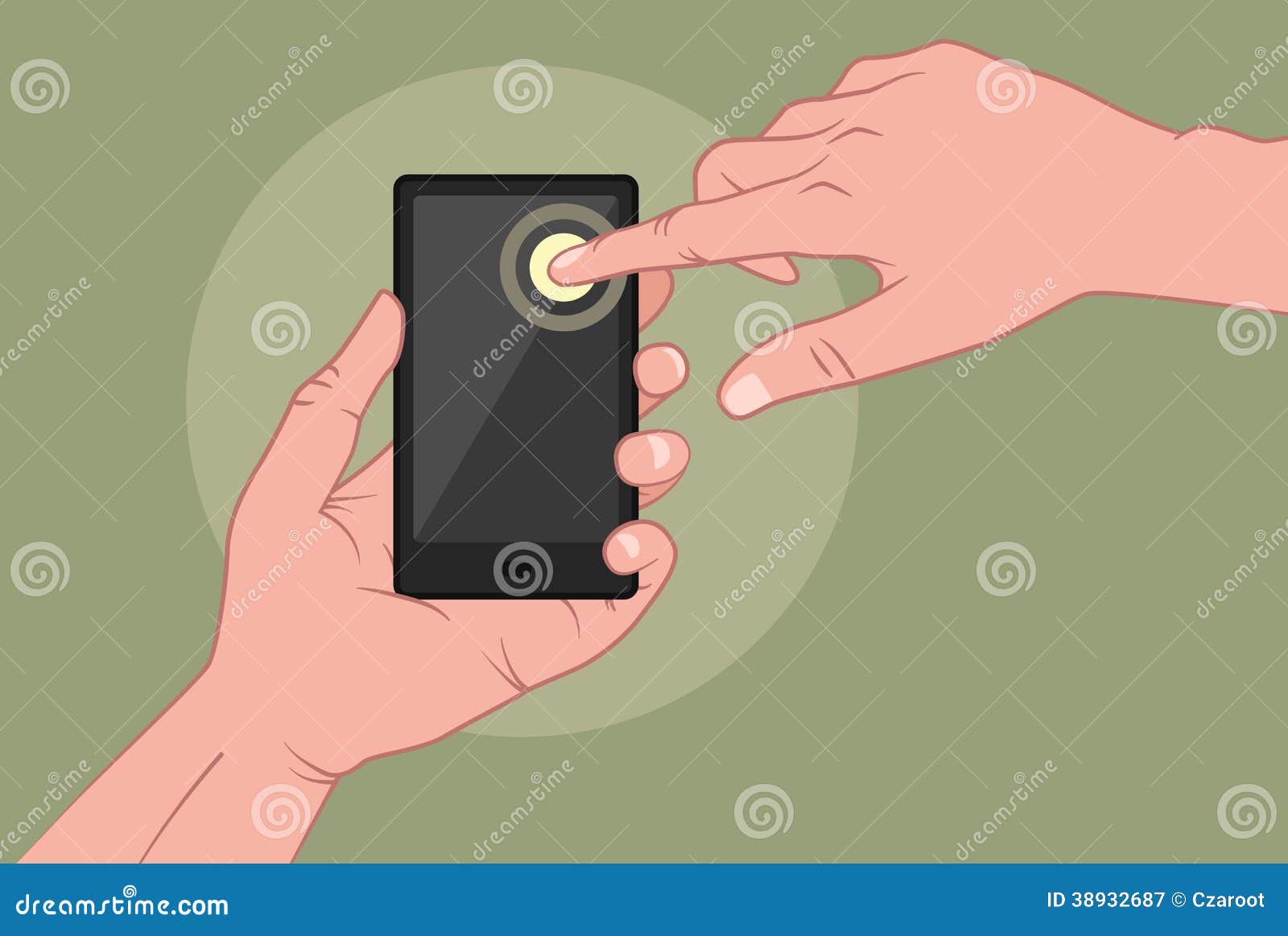 Hands using mobile device stock vector. Illustration of isolated - 38932687