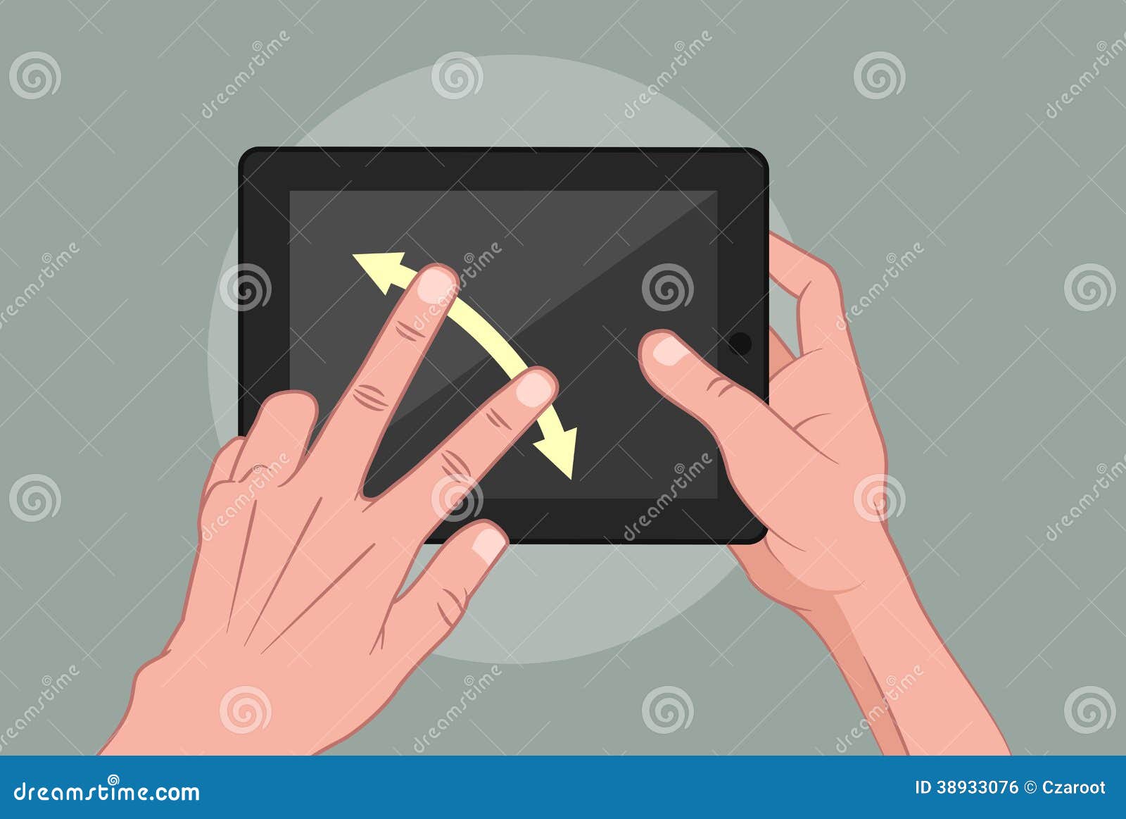 Hands using pad stock vector. Illustration of gadget - 38933076