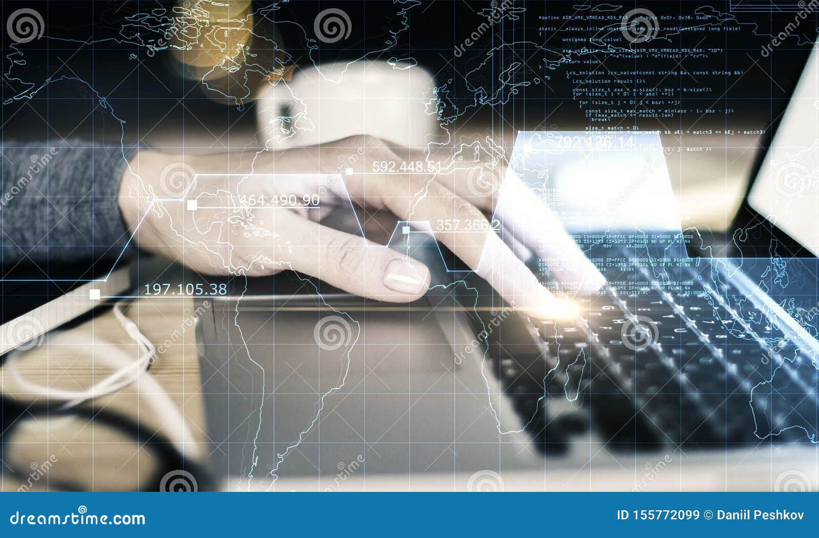 Hands Using Programming Laptop Stock Image - Image of intelligence ...