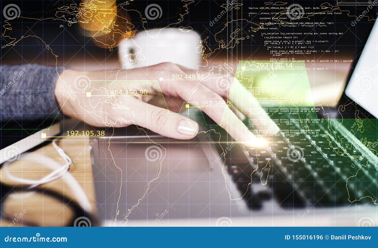 Hands Using Programming Laptop Computer Stock Photo - Image of ...