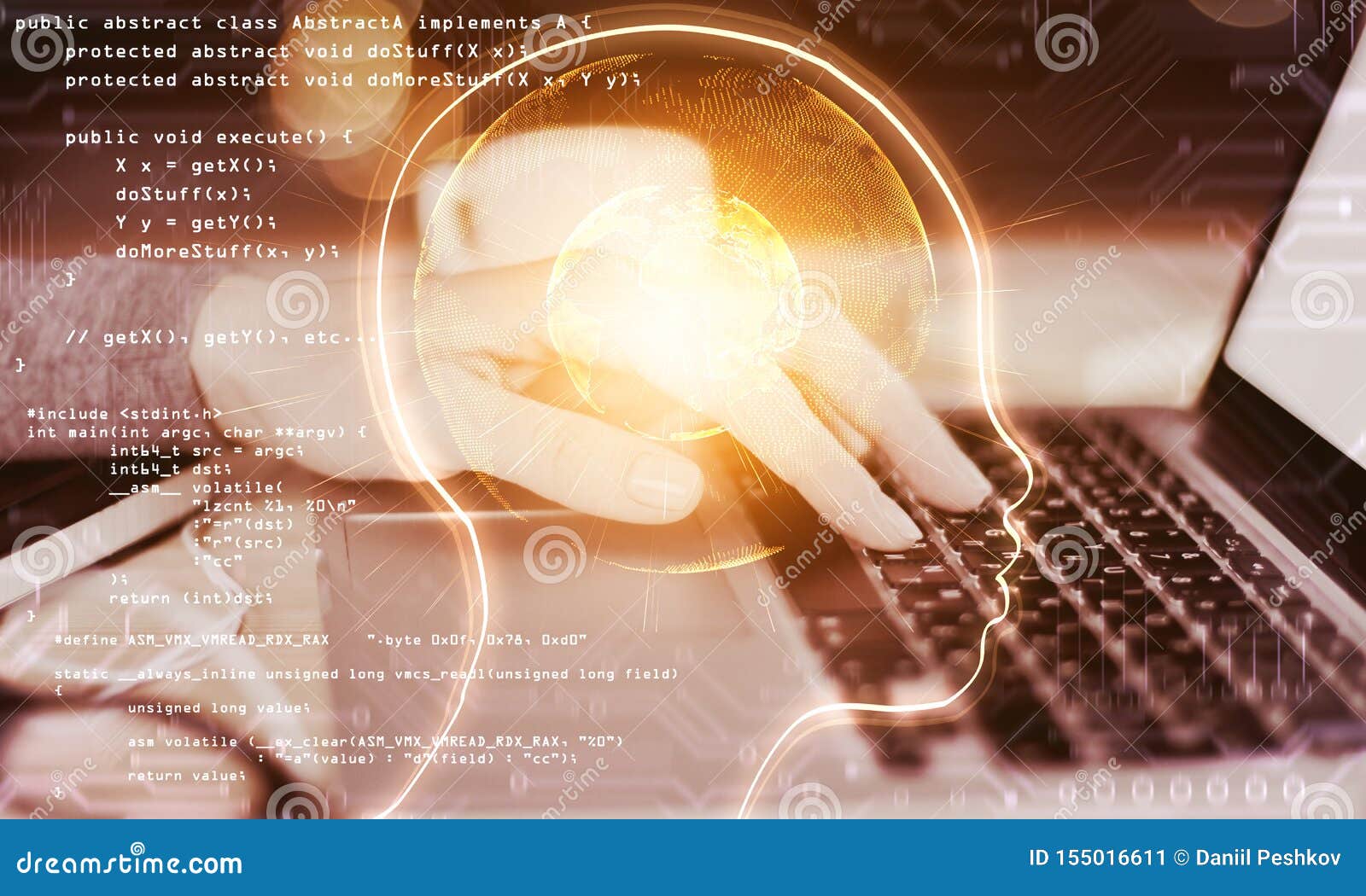 Hands Using Programming Notebook Stock Image - Image of hands, laptop ...